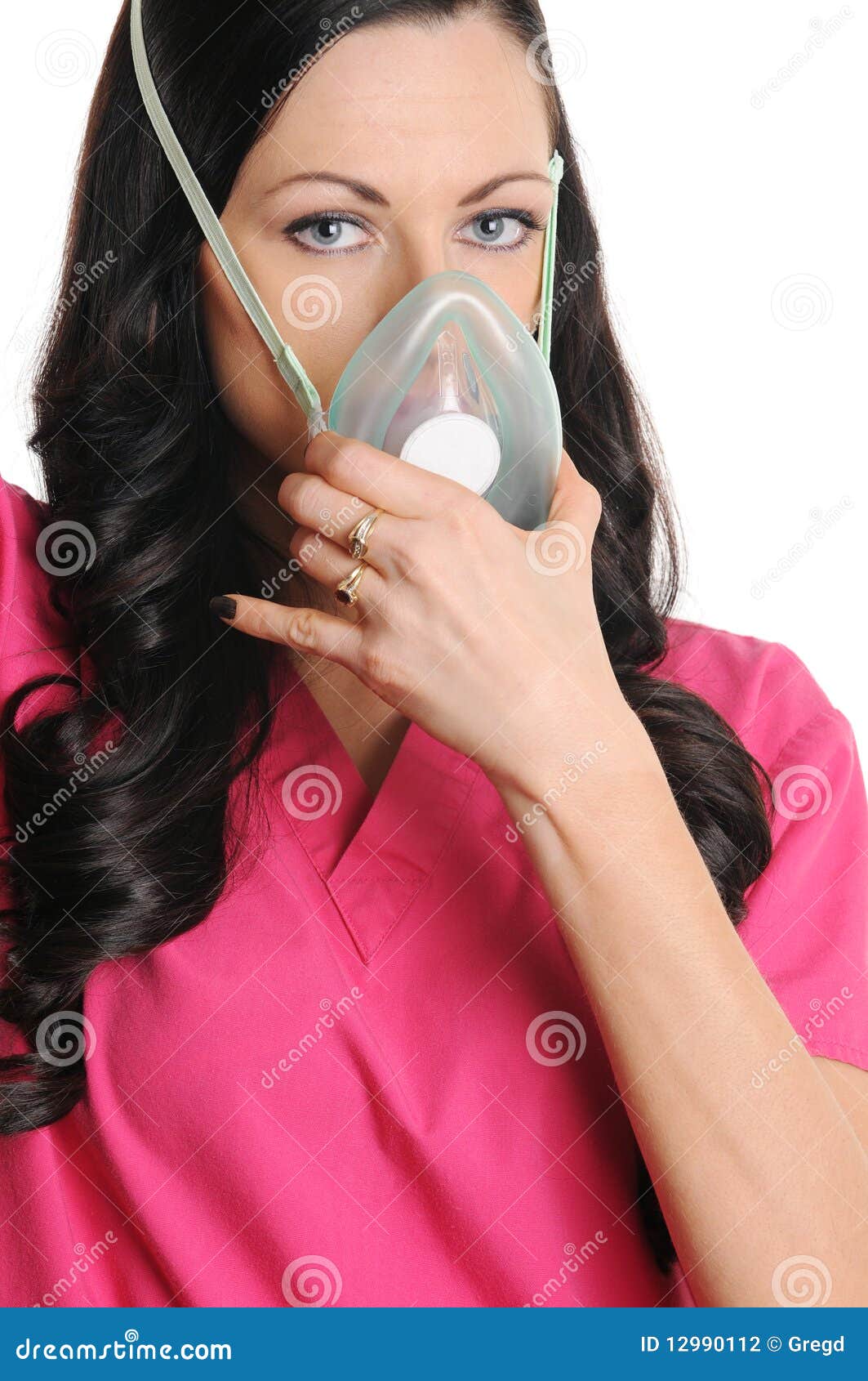 Nurse with CPR Mask stock photo. Image of happiness, nurse - 12990112