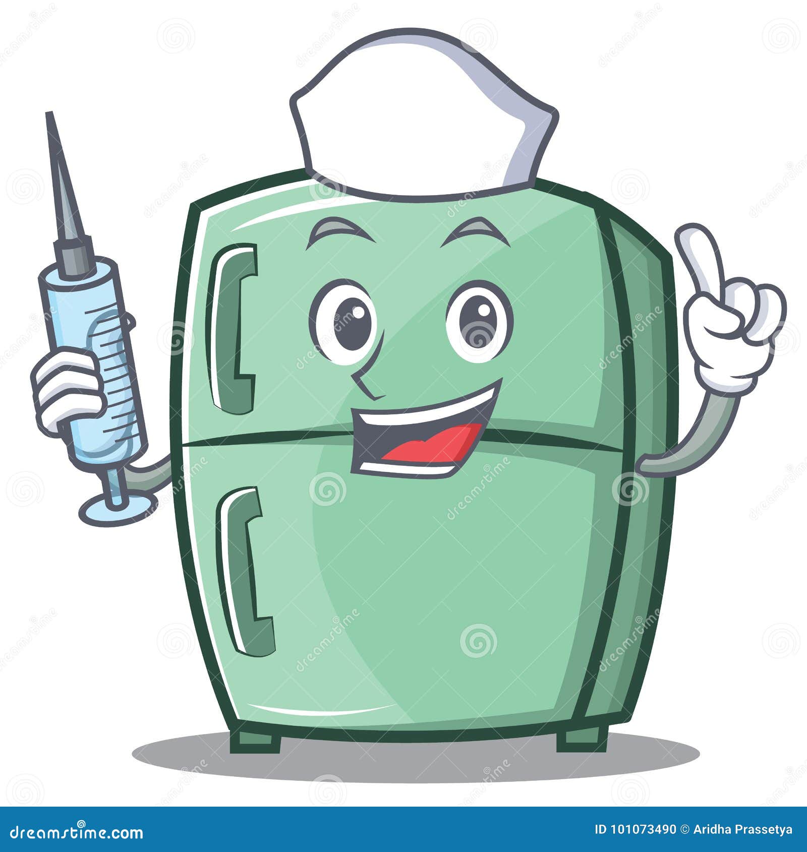 Nurse Cute Refrigerator Character Cartoon Stock Vector - Illustration ...