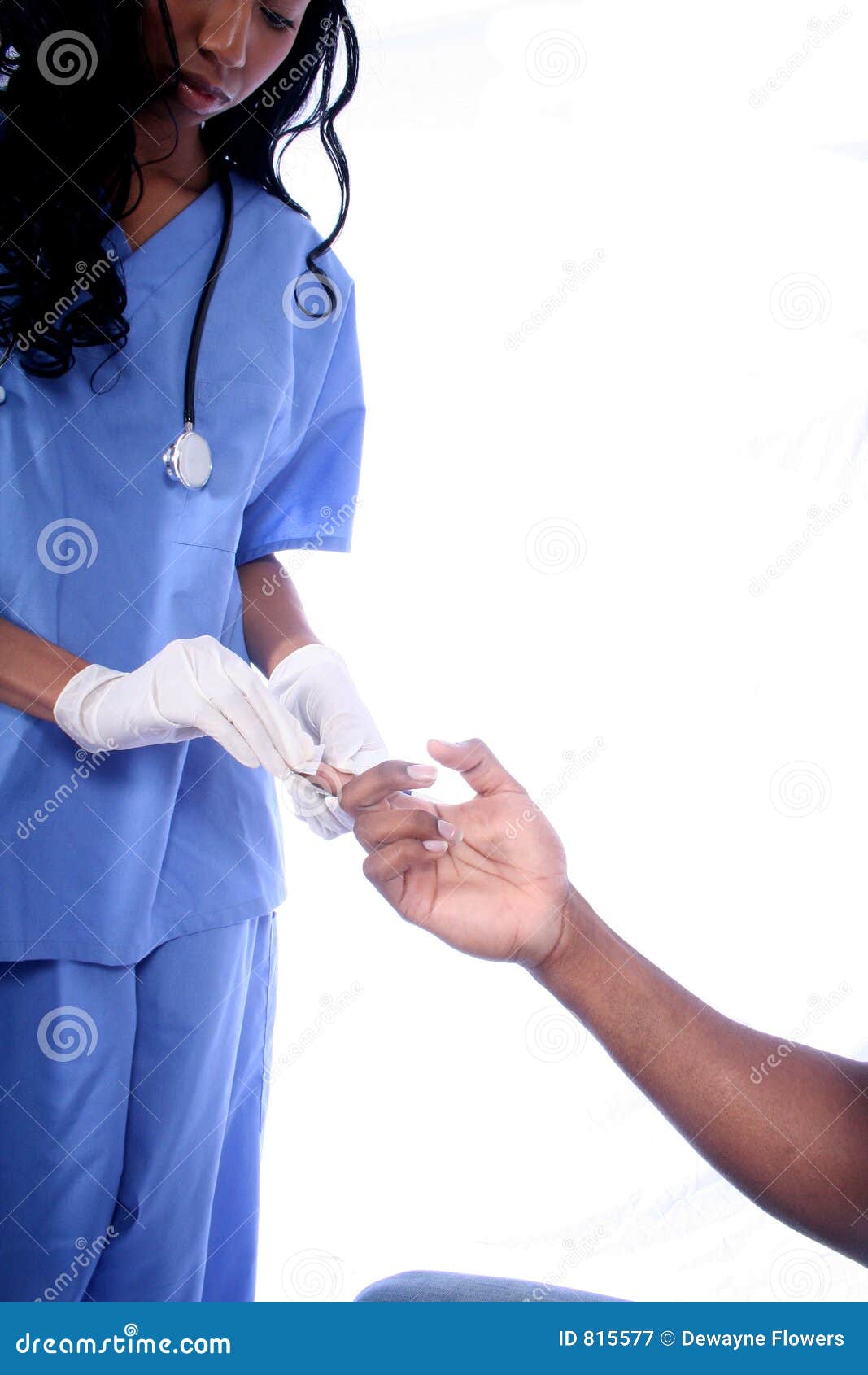 Nurse and a Diabetic Finger Stick Stock Image - Image of doctor ...