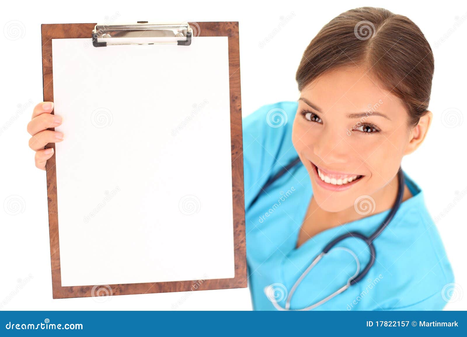 Nurse / Doctor Showing Blank Clipboard Sign Stock Image - Image of ...