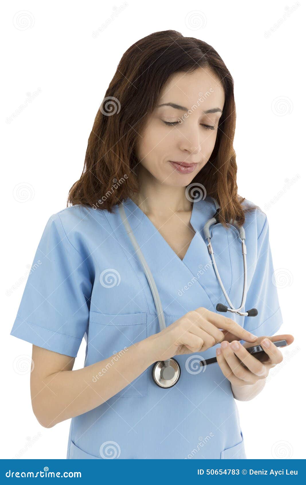 Nurse or Doctor with a Smart Phone Stock Image - Image of health ...