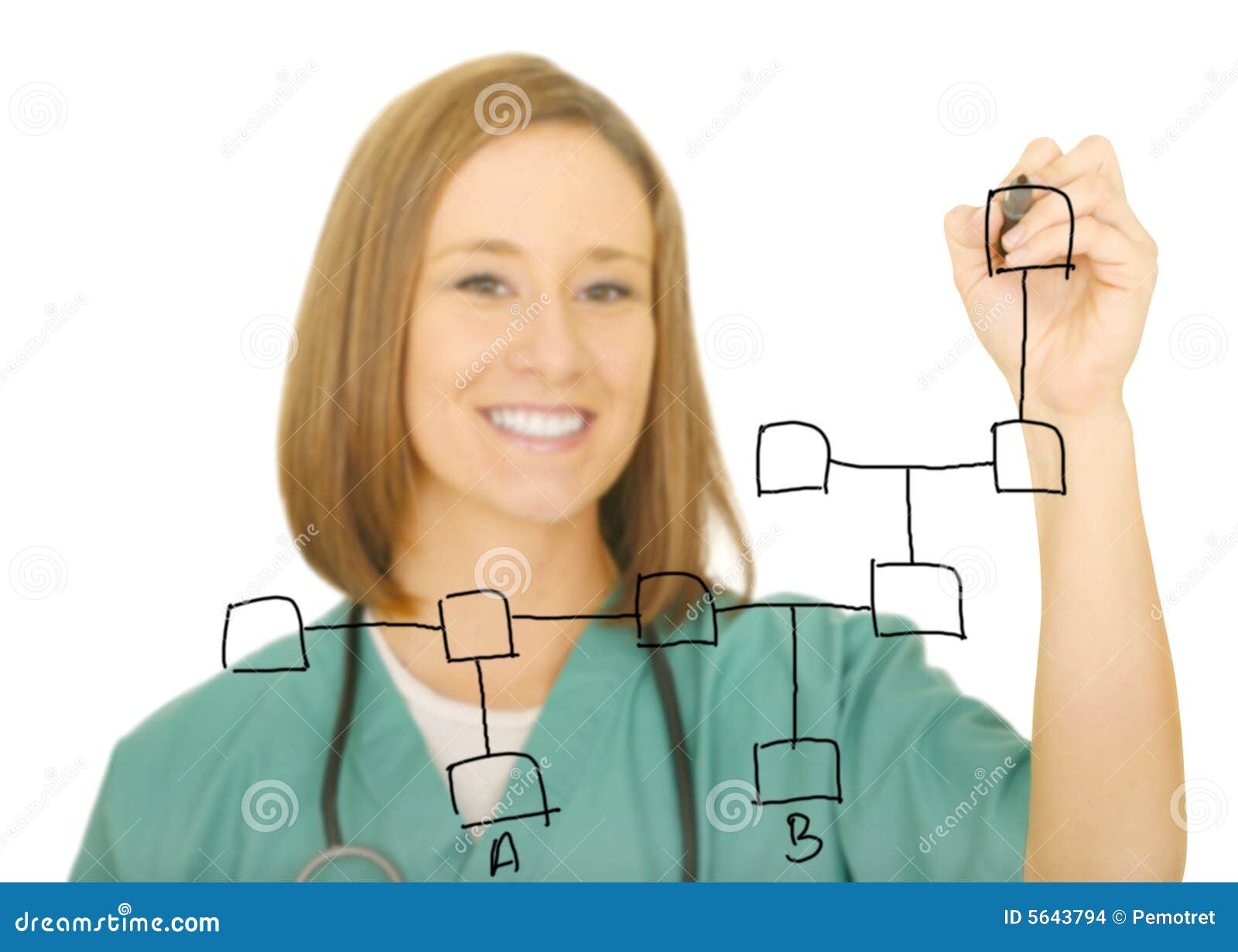 Nurse Drawing Network Chart Stock Photography | CartoonDealer.com #5643794
