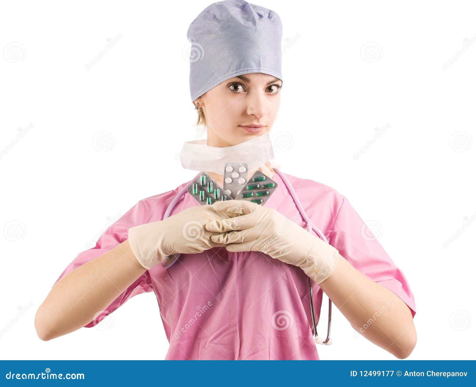 Nurse with drugs stock image. Image of medicine, face - 12499177