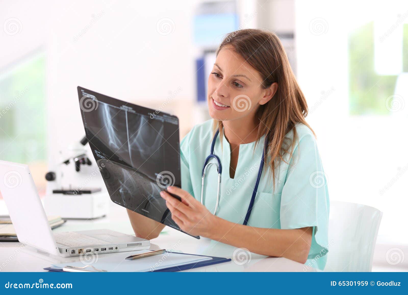 Nurse Examining X-ray Results Stock Image - Image of healthcare ...