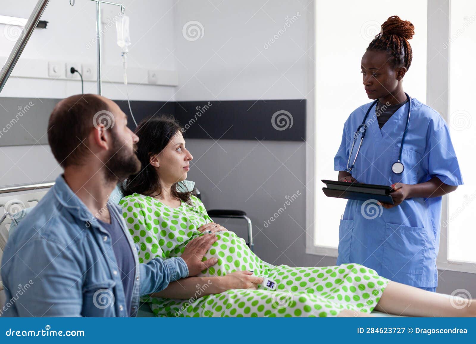 Nurse Explaining Labor Process Stock Image - Image of gynecologist ...