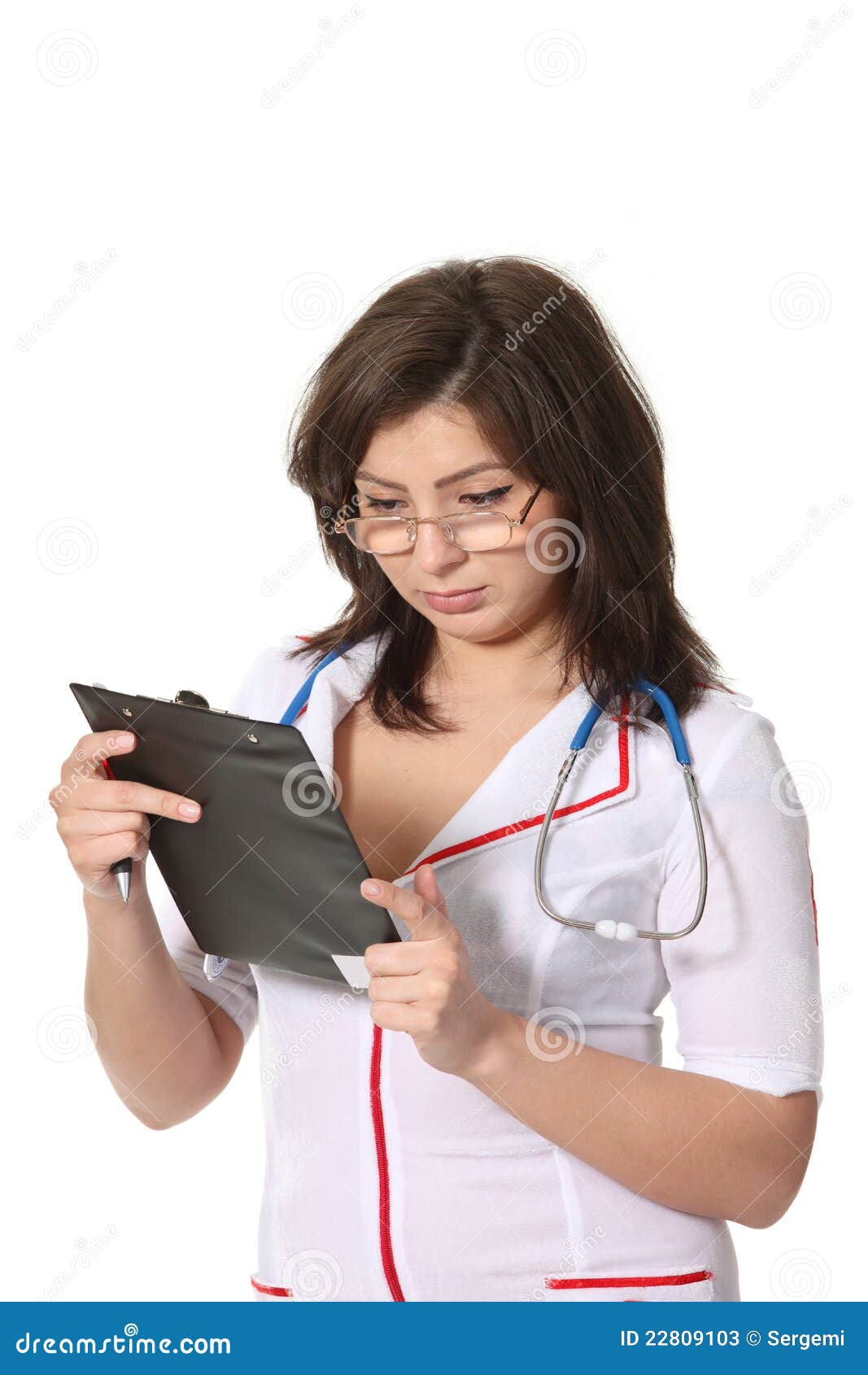 Nurse with a file stock image. Image of pretty, practitioner - 22809103