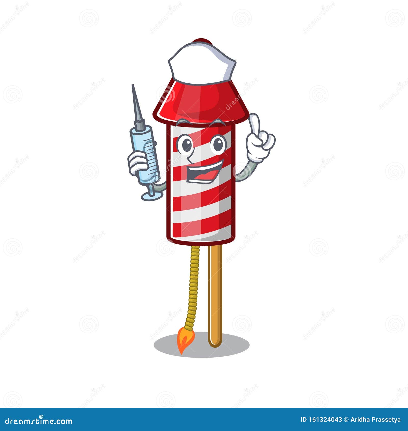 Nurse Fireworks Rocket Placed in Mascot Box Stock Vector - Illustration ...