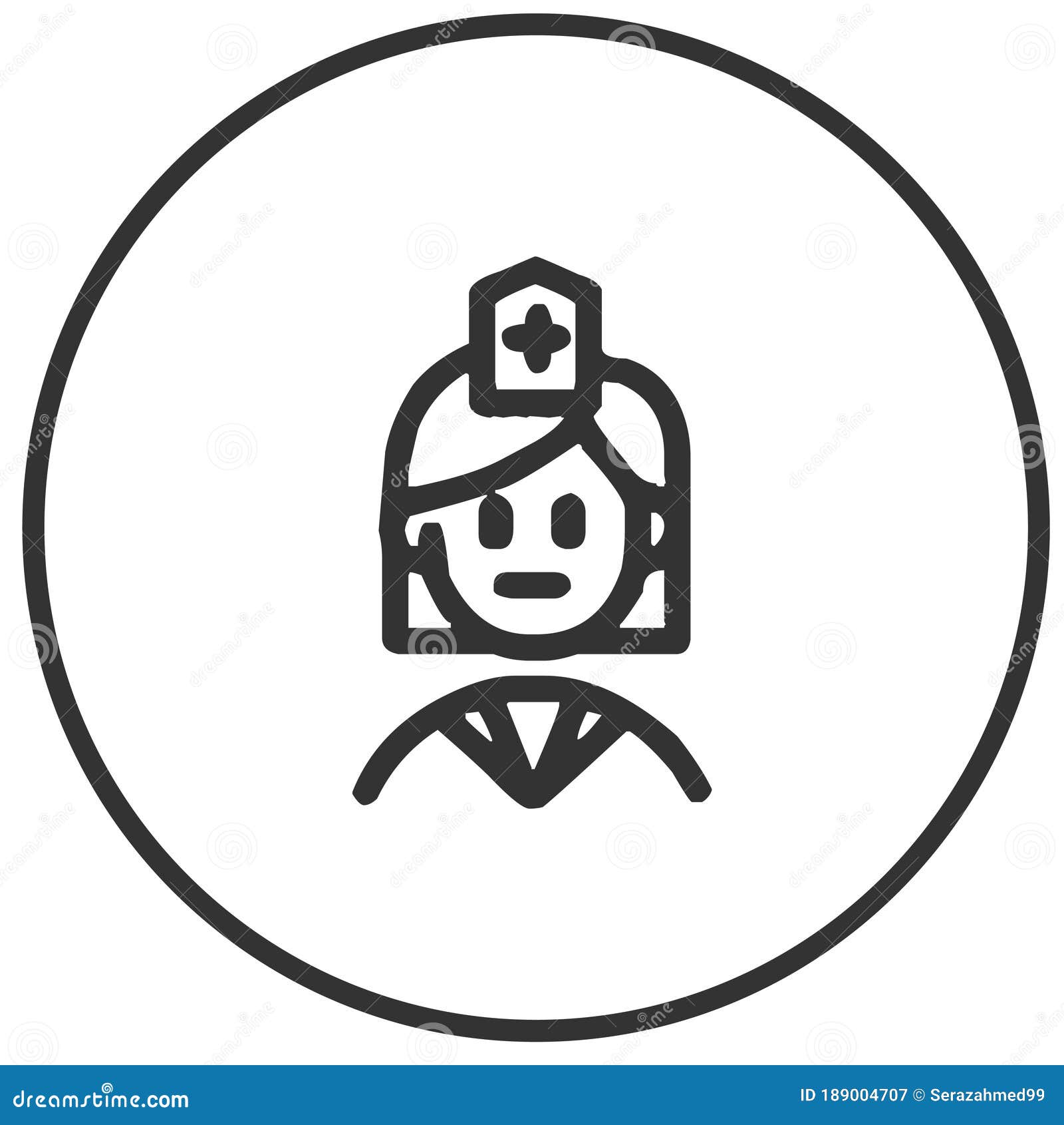 Nurse Frontline Worker Icon Vector Illustration Stock Illustration ...
