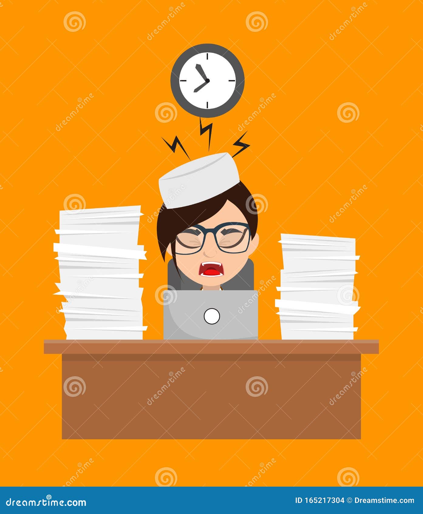 Nurse - Frustrated from Office Work Stock Vector - Illustration of ...