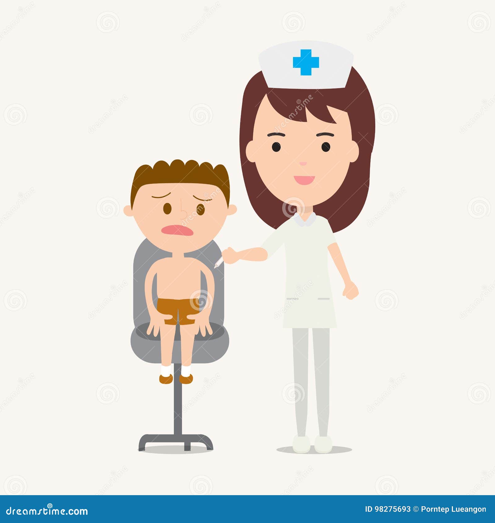 Nurse Giving Vaccination Injection To Boy Stock Vector - Illustration ...