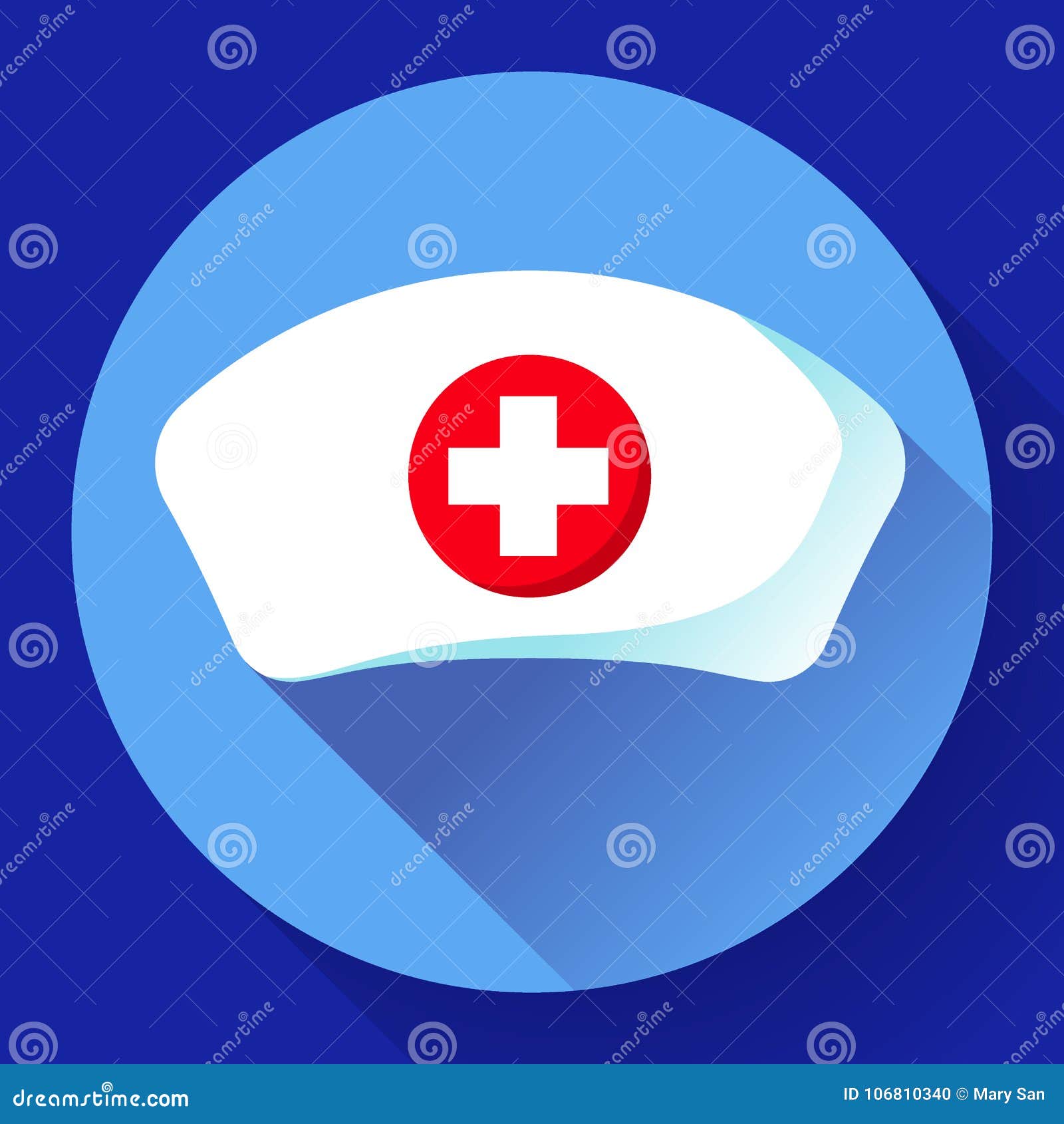 Nurse Hat Icon Vector Flat Nurse Icon Stock Vector - Illustration of ...