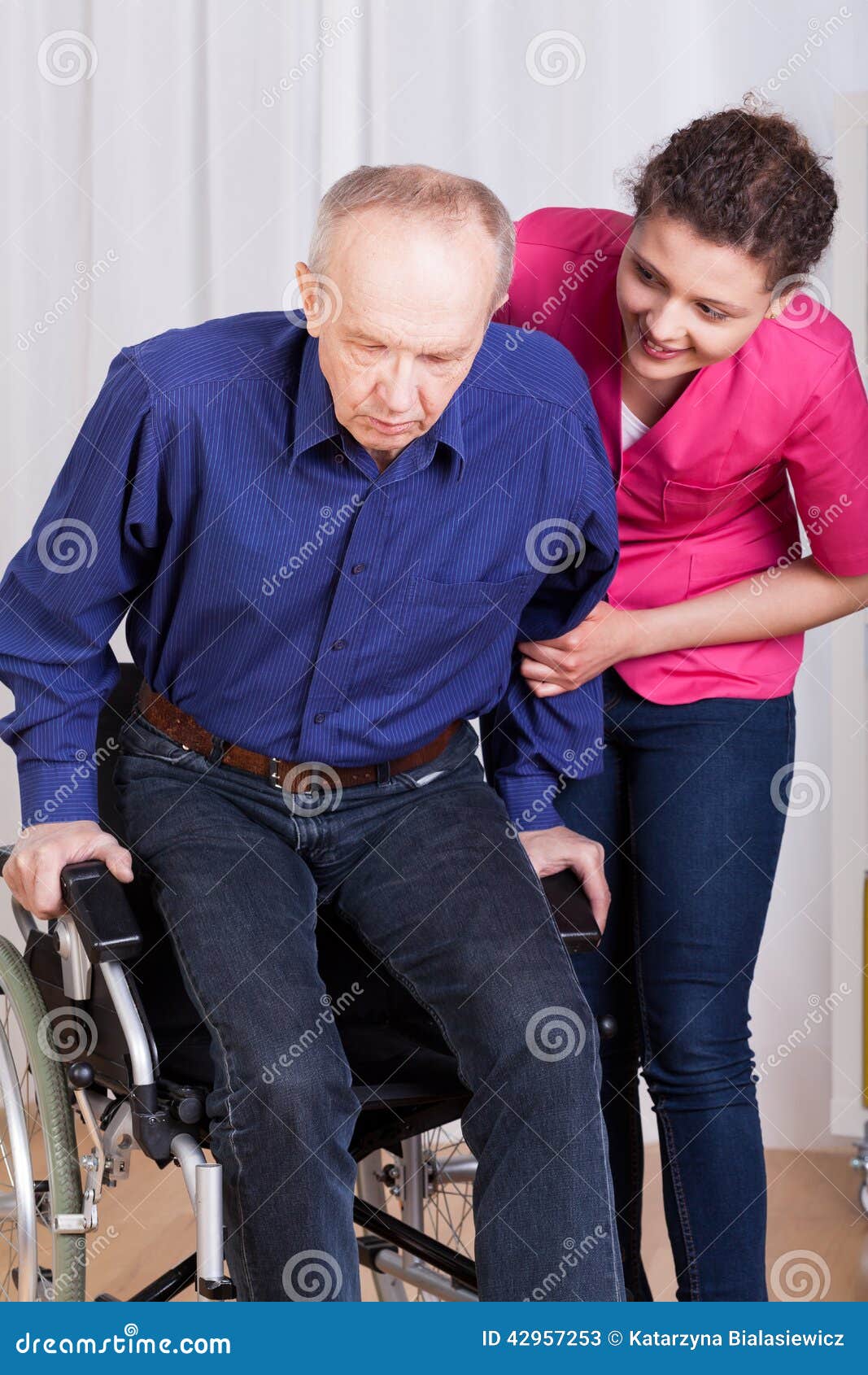 Nurse Helping Disabled Patient Stock Image - Image of assistance, care ...