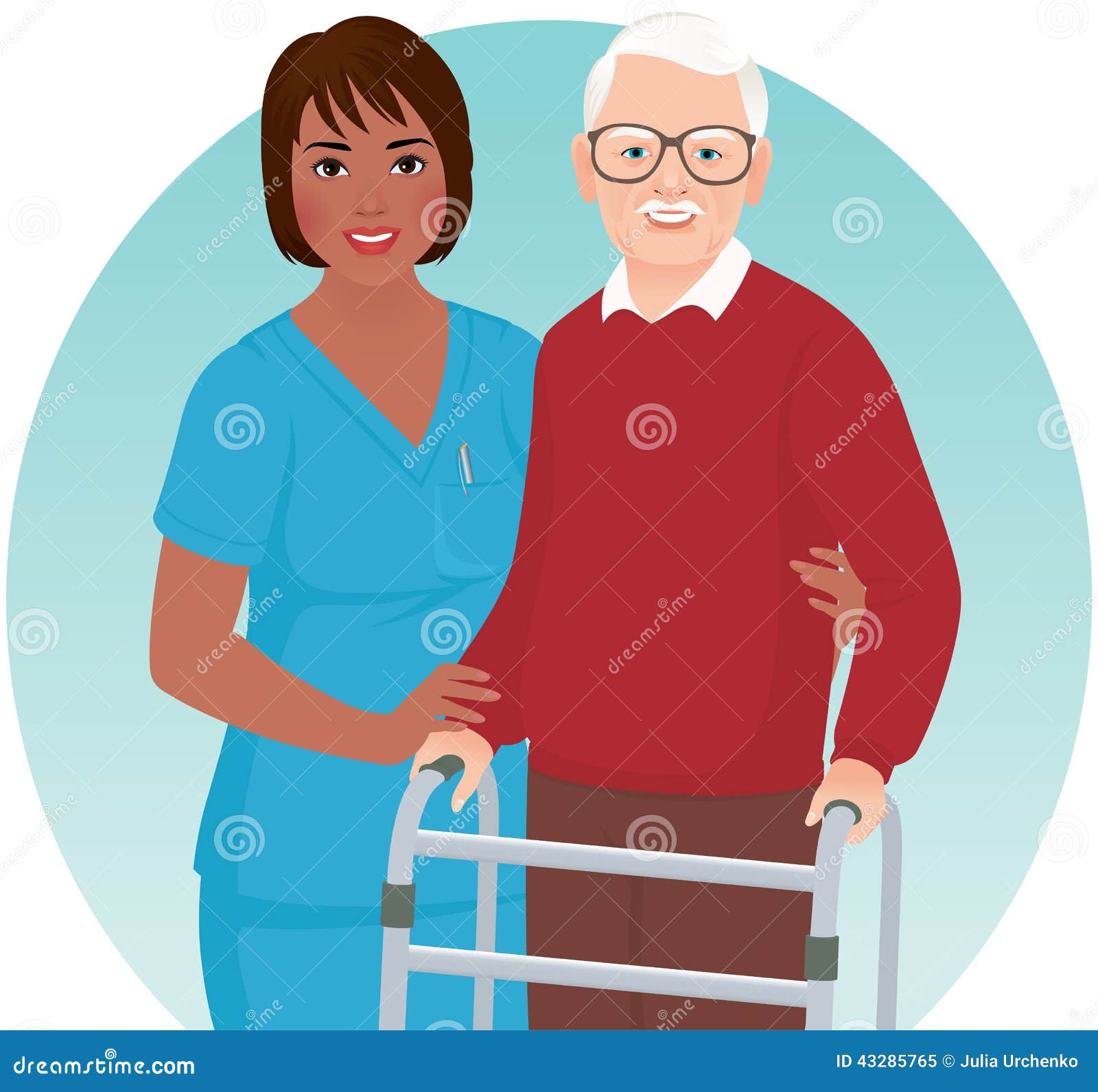 Patient With Impairment Icons Set Vector Illustration | CartoonDealer ...