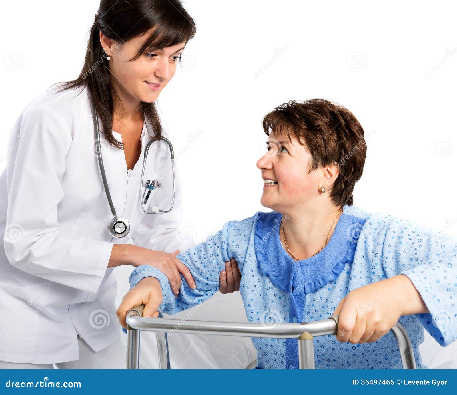 Nurse Helps a Senior Patient To Get Up Stock Image - Image of medicine ...