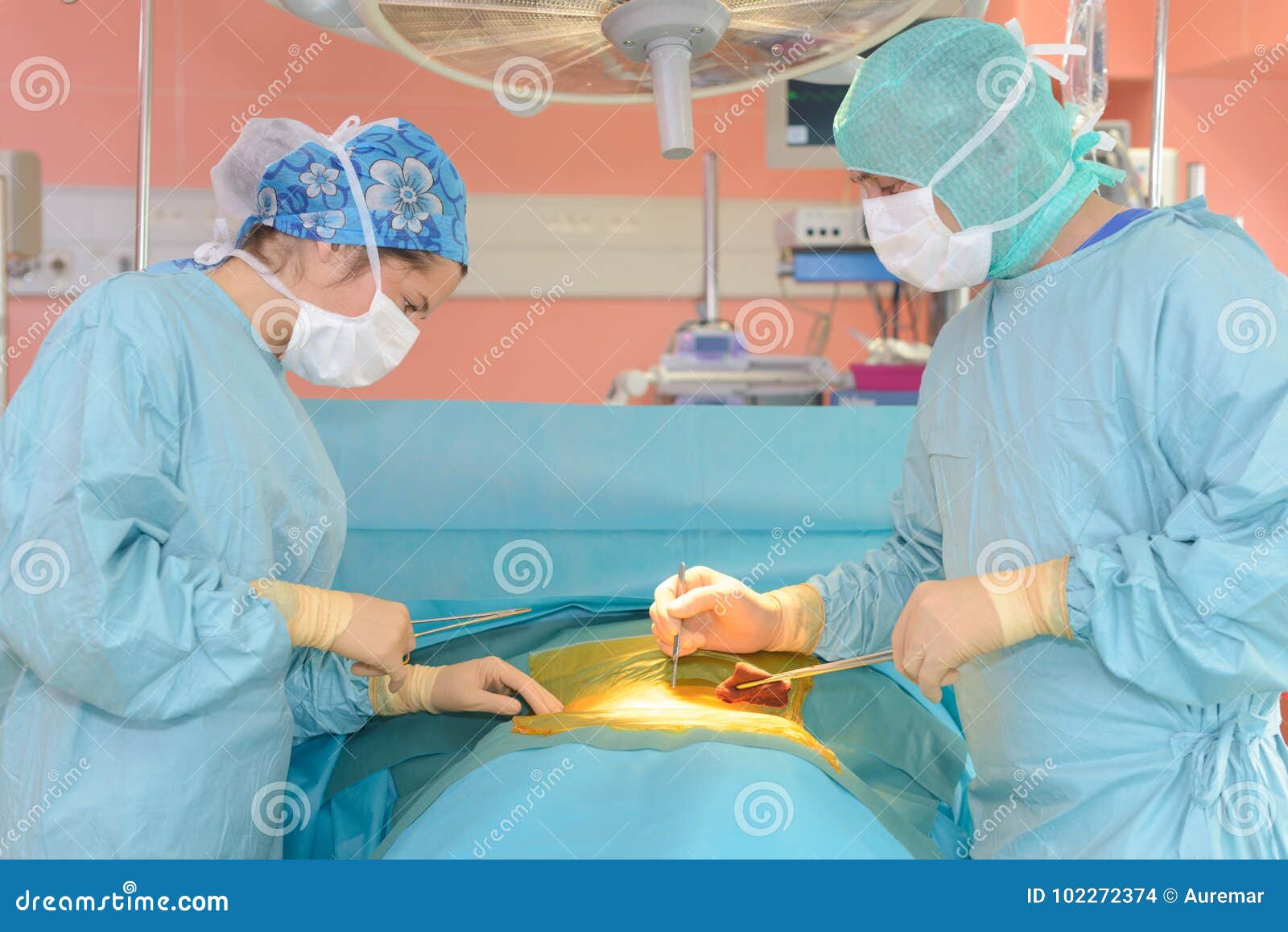 Nurse Helps Surgeon in Operation Stock Photo - Image of equipment ...