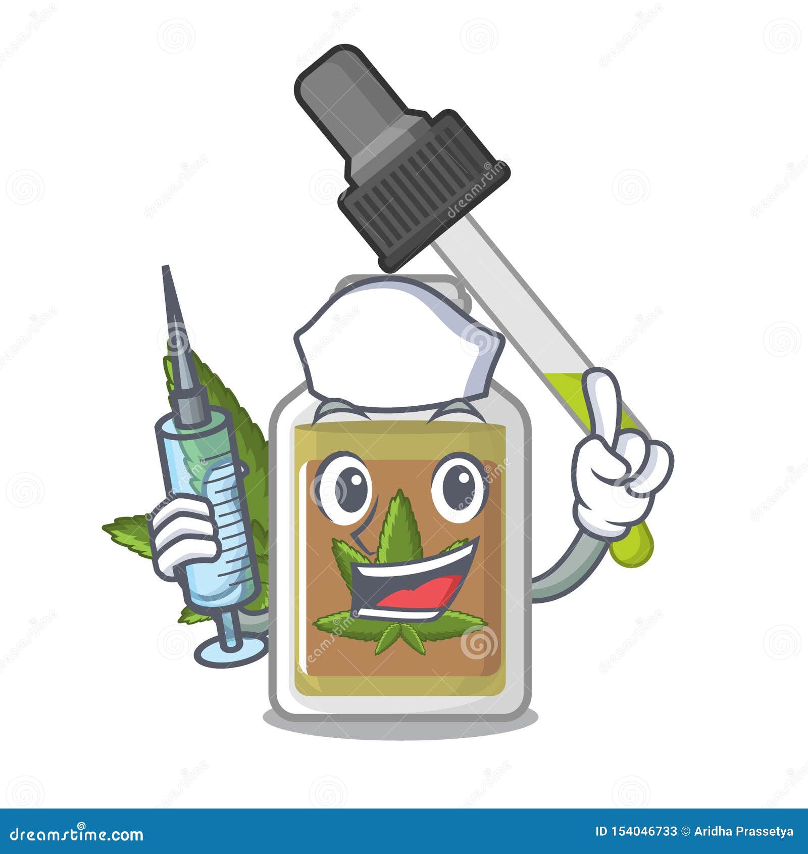 Nurse Hemp Oil in the Cartoon Shape Stock Vector - Illustration of ...