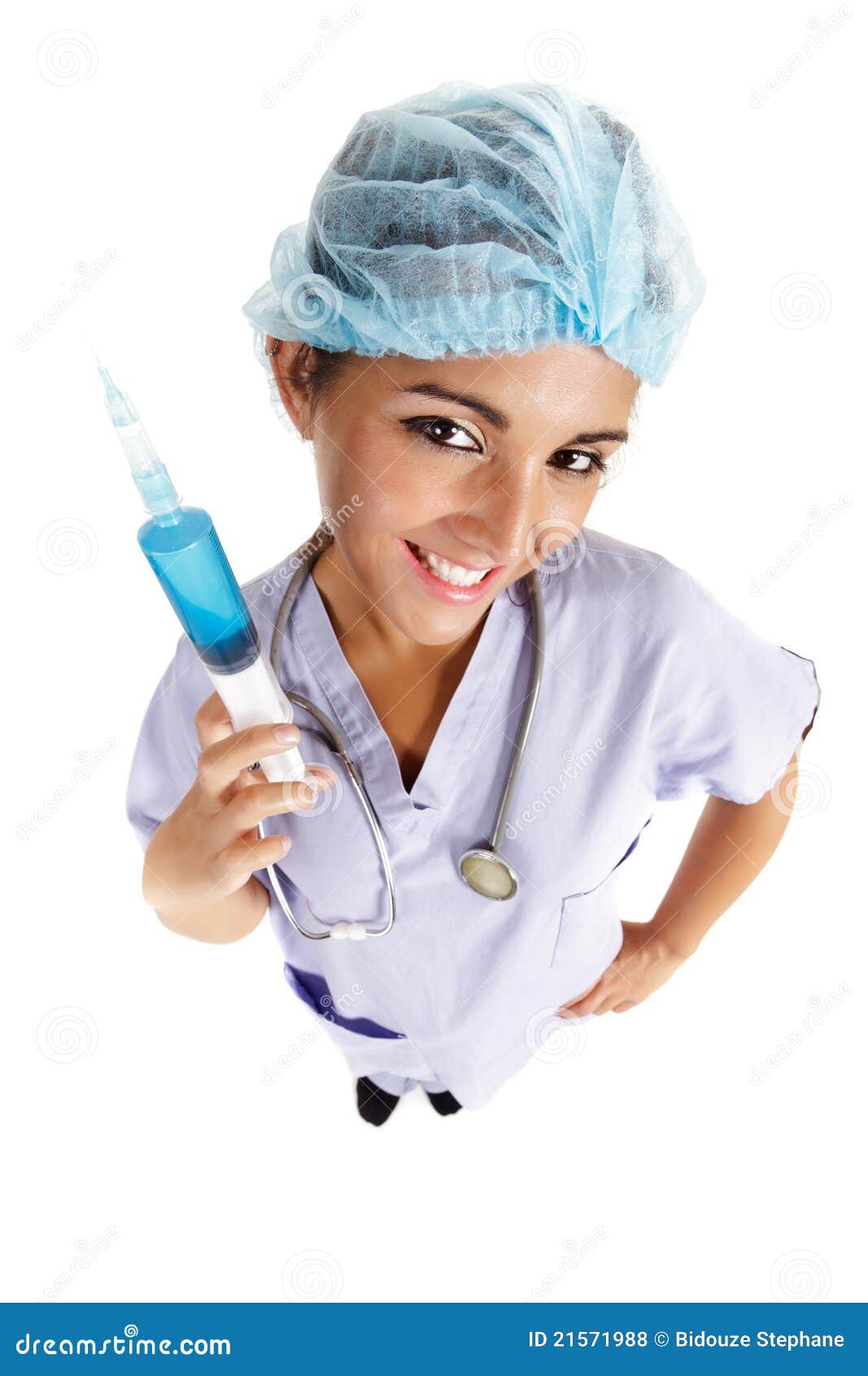 Nurse Holding Big Needle Stock Photography | CartoonDealer.com #21571988