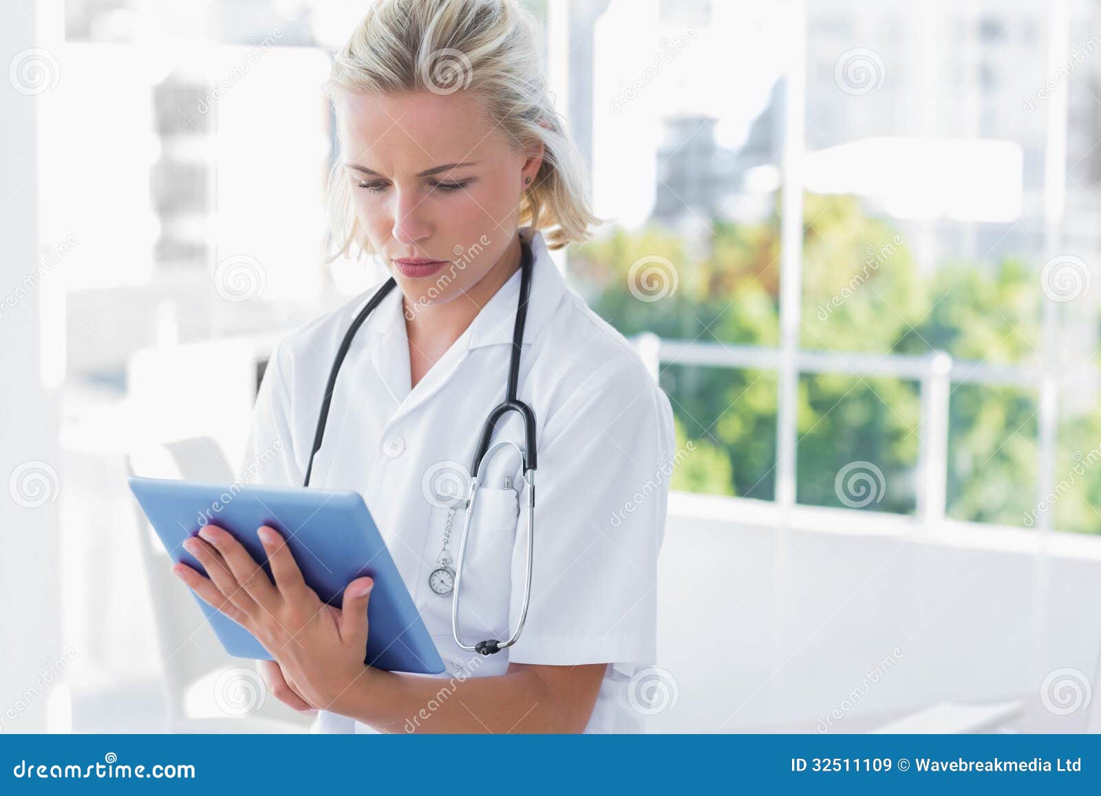 Nurse Holding a Digital Tablet Stock Image - Image of touchscreen ...