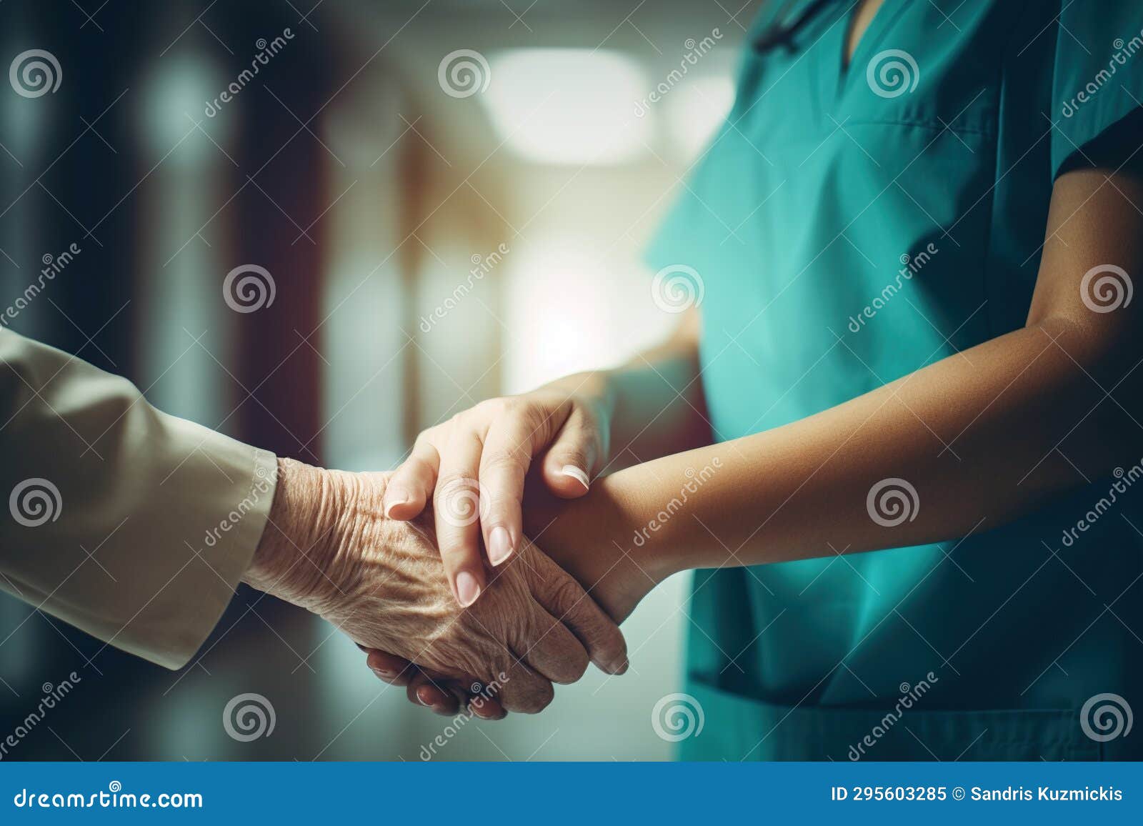 Nurse Holding Hands with Patient for Help. Generative AI Stock ...