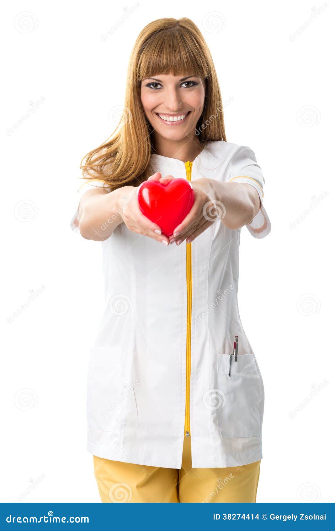 Nurse ,holding red heart stock photo. Image of medicine - 38274414