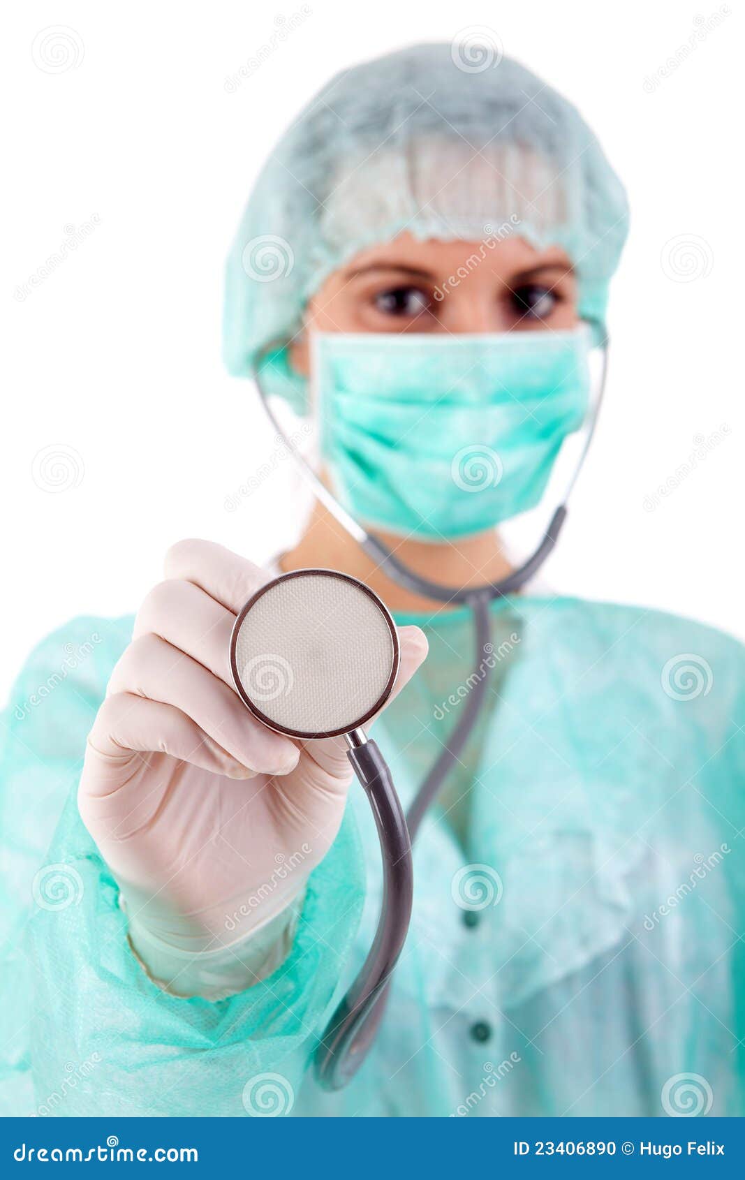 Nurse holding stethoscope stock photo. Image of doctor - 23406890