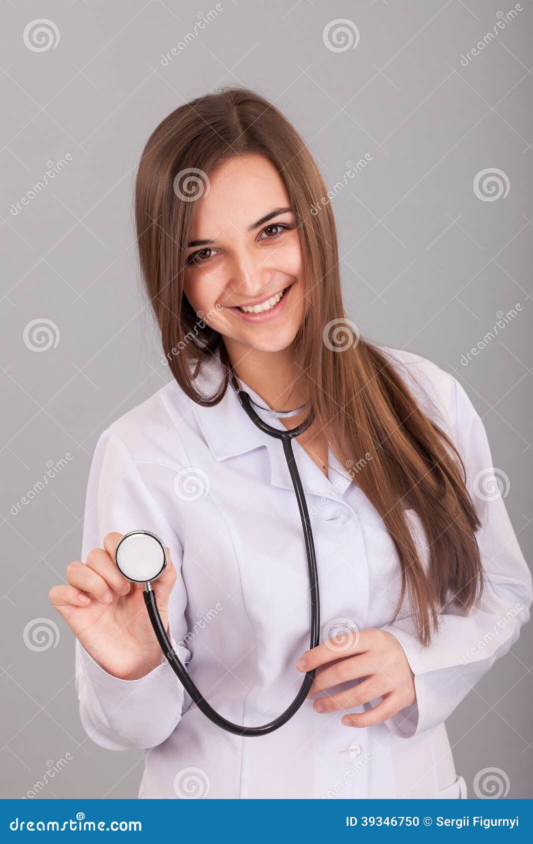 Nurse Holding Stethoscope stock photo. Image of examination - 39346750