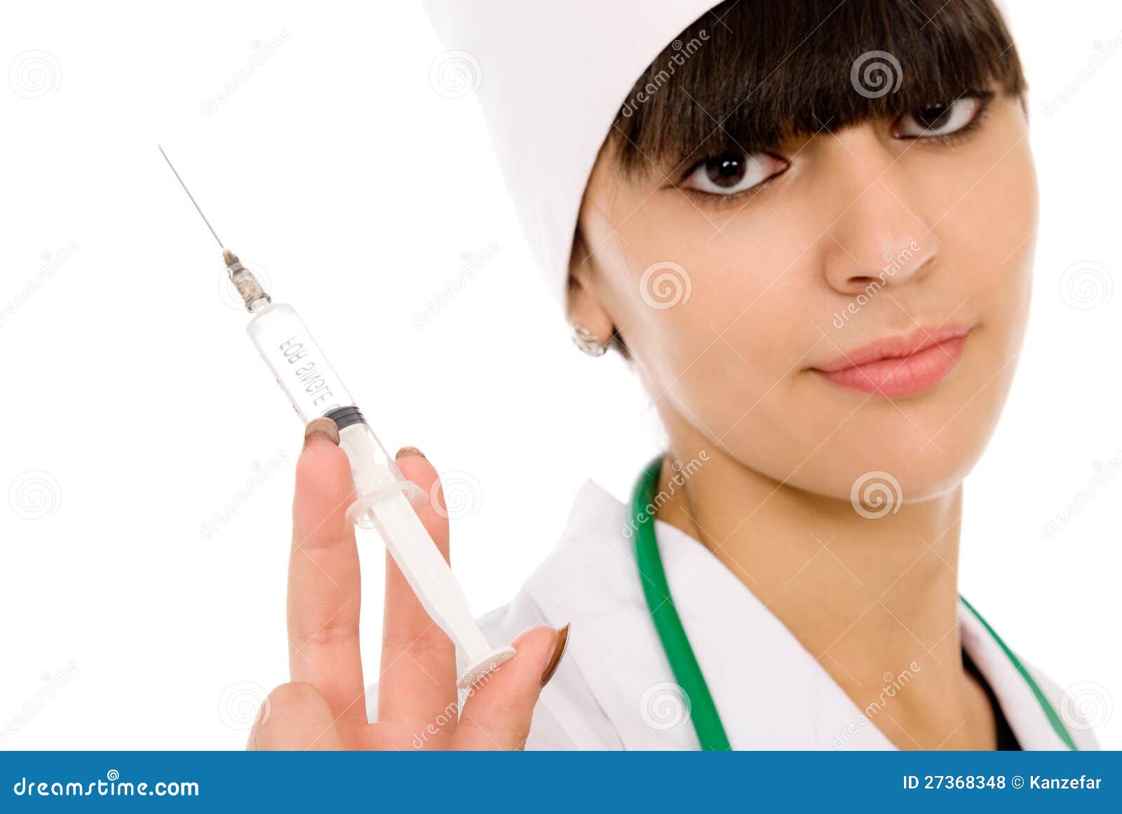 Nurse holding a syringe stock photo. Image of background - 27368348