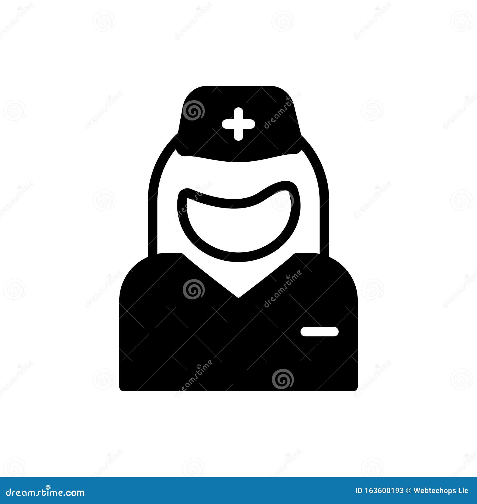 Black Solid Icon for Nurse, Assistant and Attendant Stock Vector ...