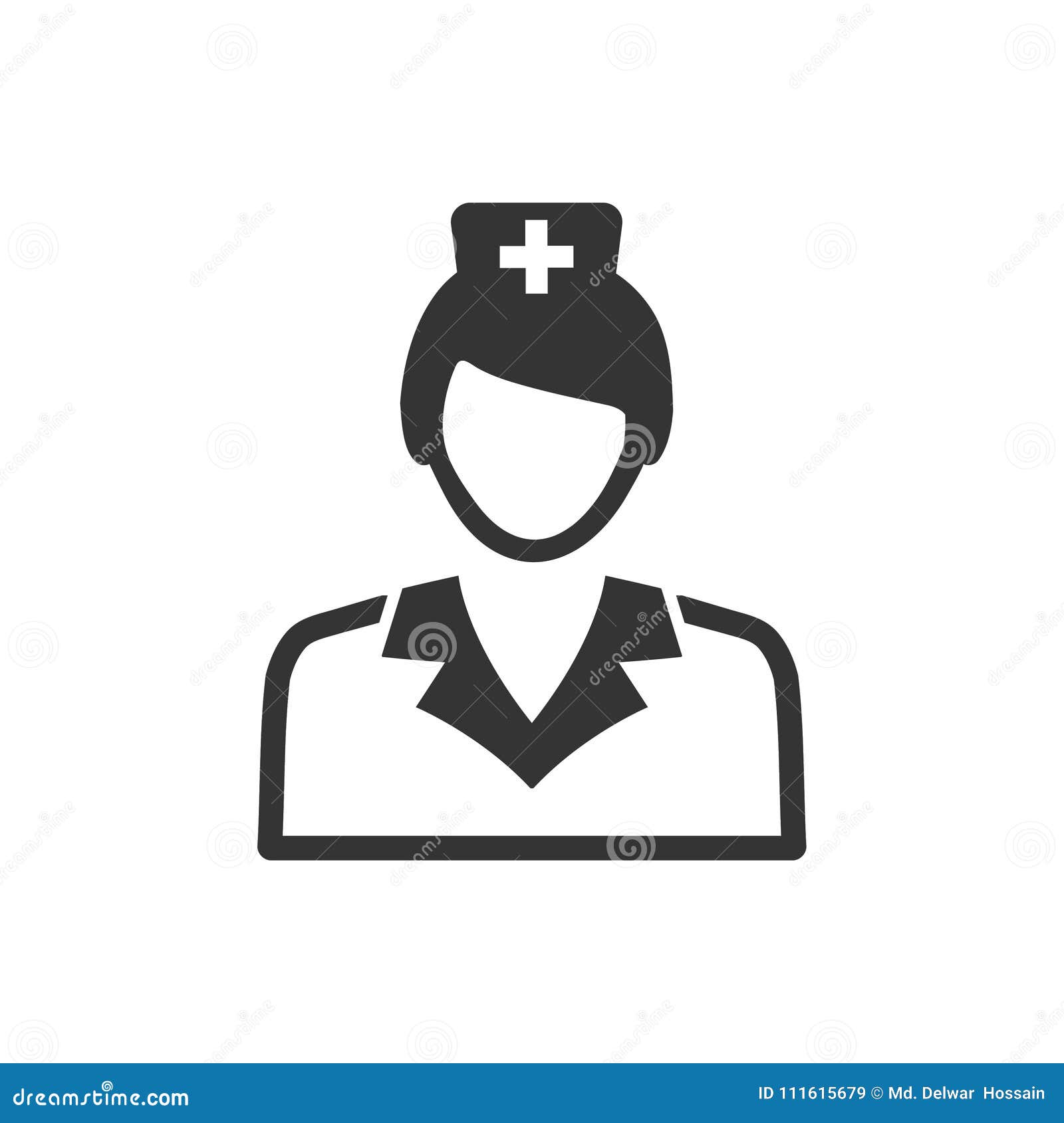 Nurse Icon stock vector. Illustration of doctor, symbol - 111615679