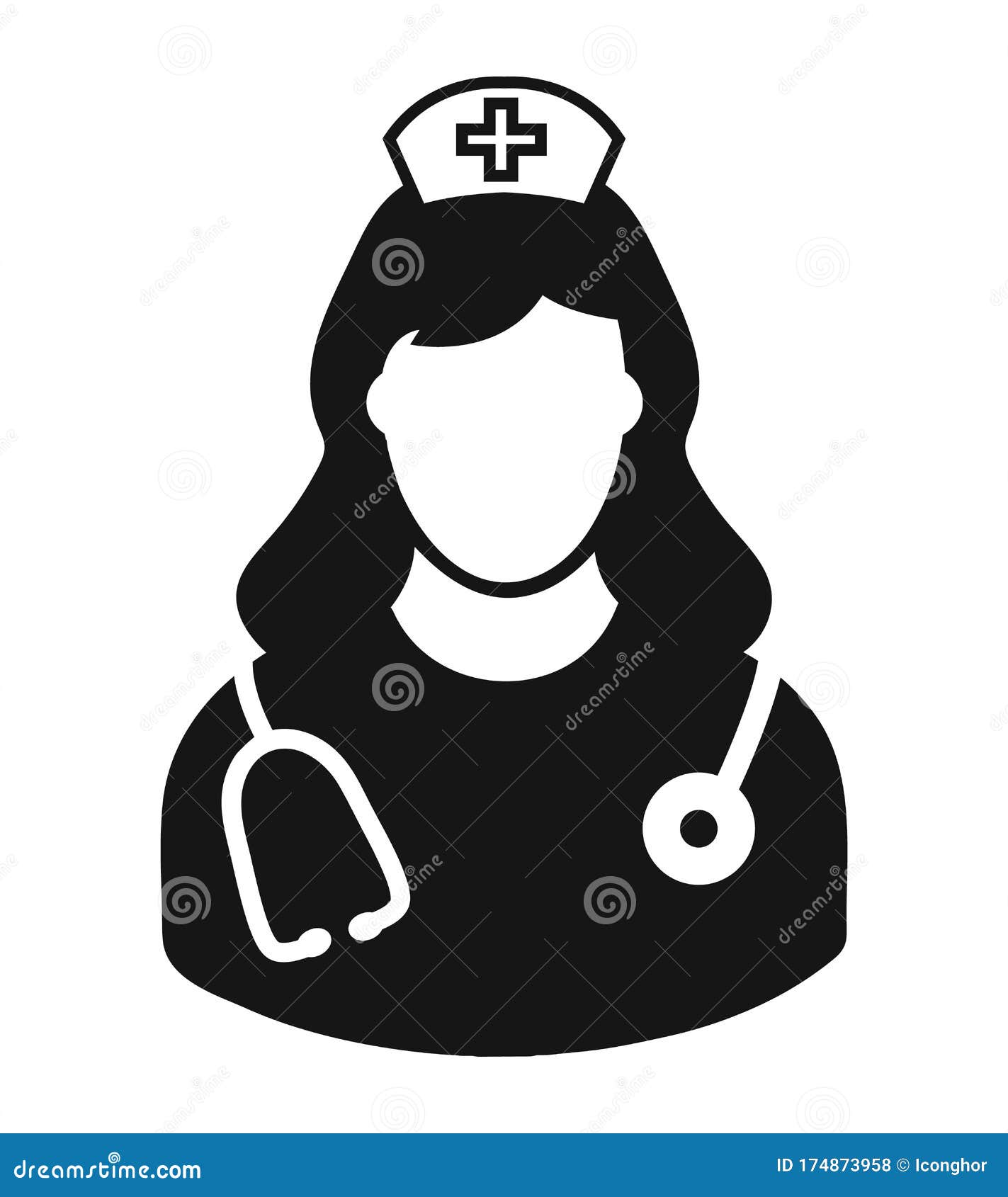 Nurse Icon. Flat Style Vector Stock Vector - Illustration of person ...