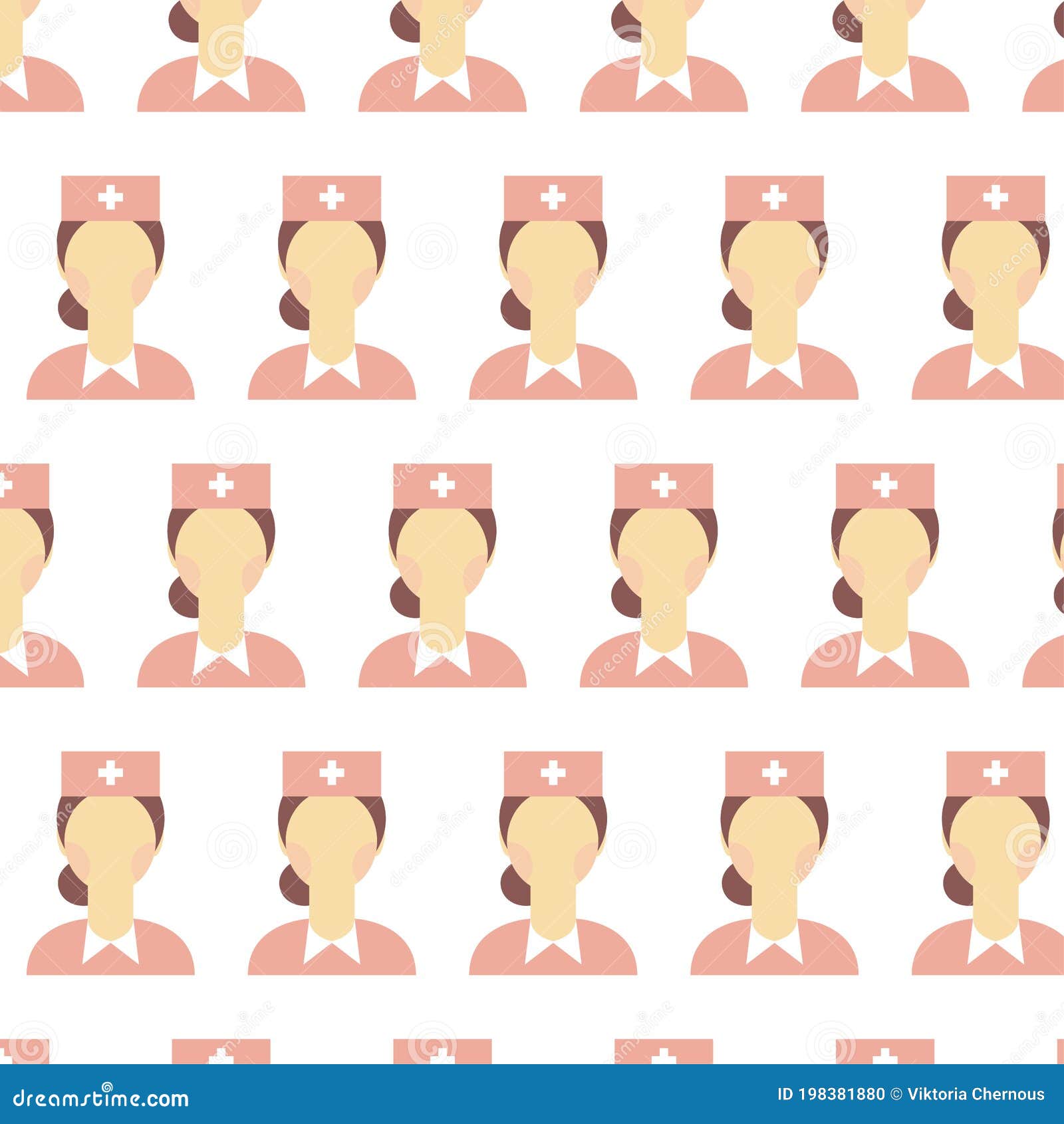 Nurse Icon Seamless Pattern, Vector Color Illustration Stock ...