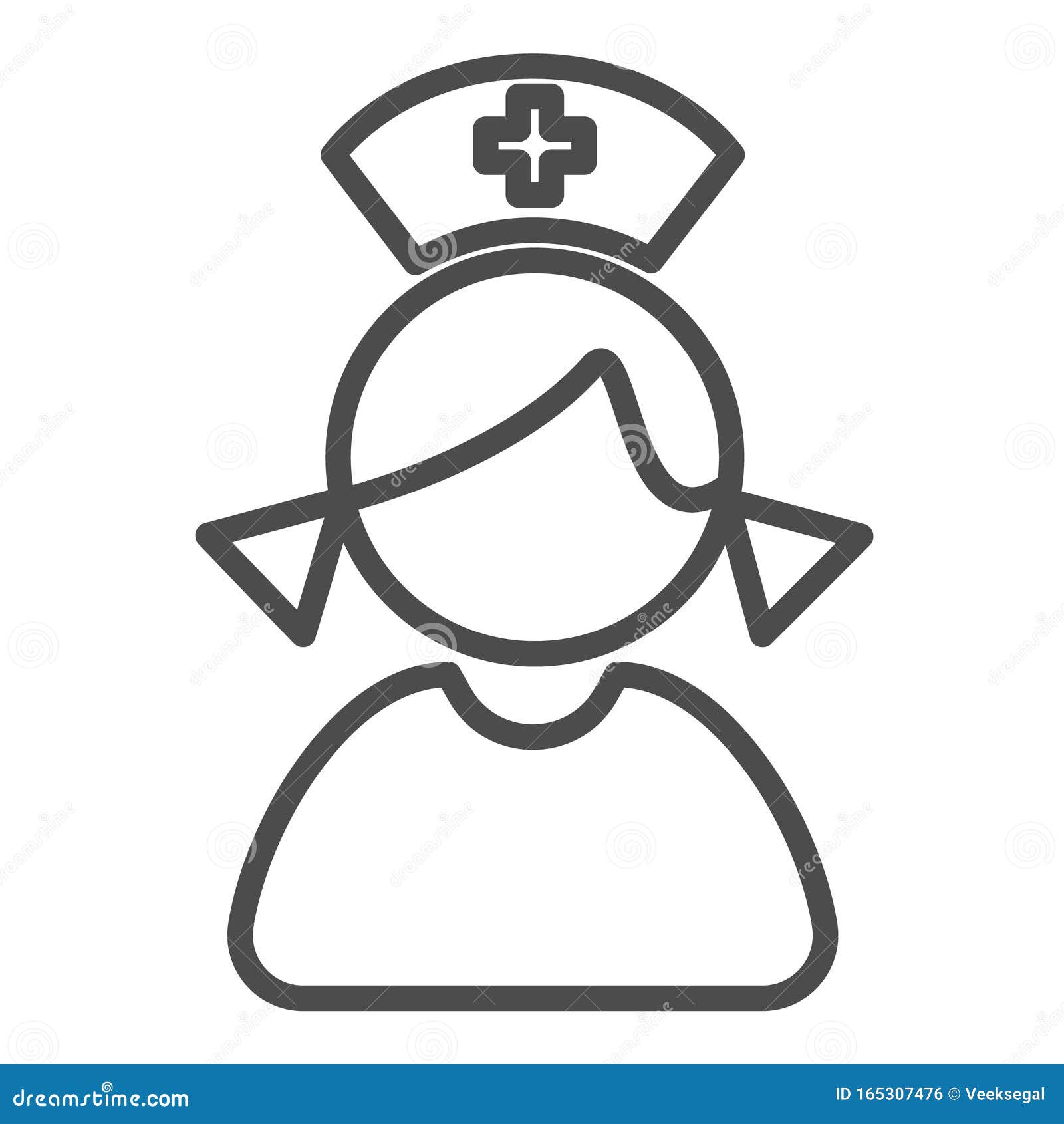 Nurse Icon. Simple Outline Nurse Vector Icon. on White Background ...