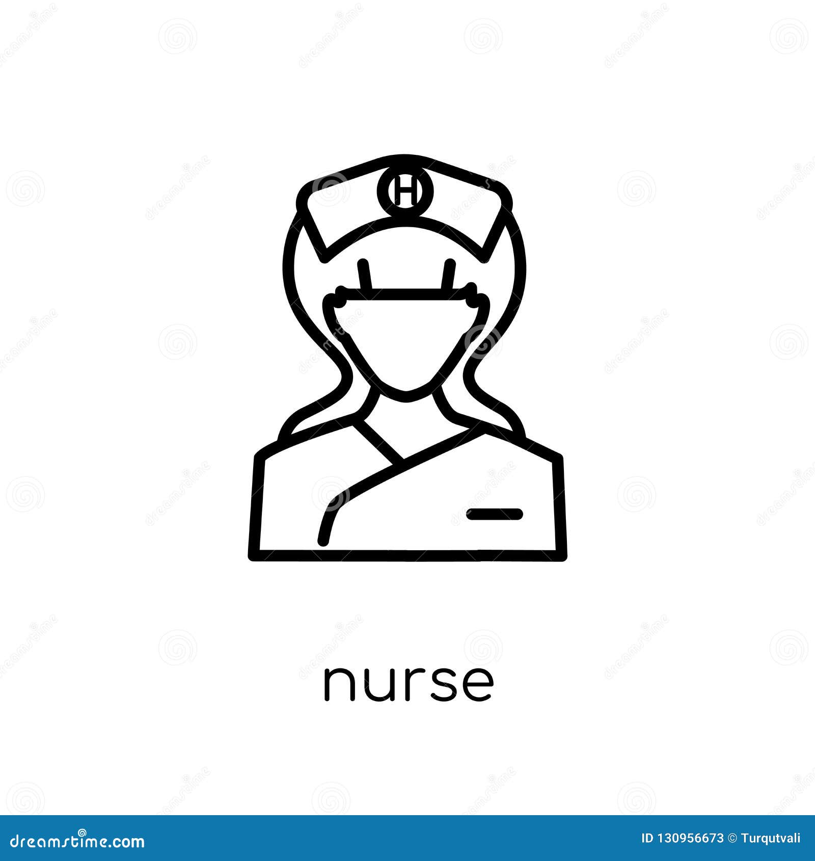 Nurse Icon. Trendy Modern Flat Linear Vector Nurse Icon on White Stock ...