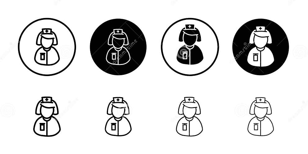Nurse Icon Outline Vector for Web Ui Stock Illustration - Illustration ...
