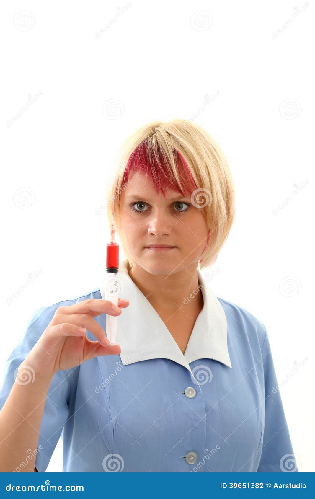 Nurse with an injection stock photo. Image of medicate - 39651382