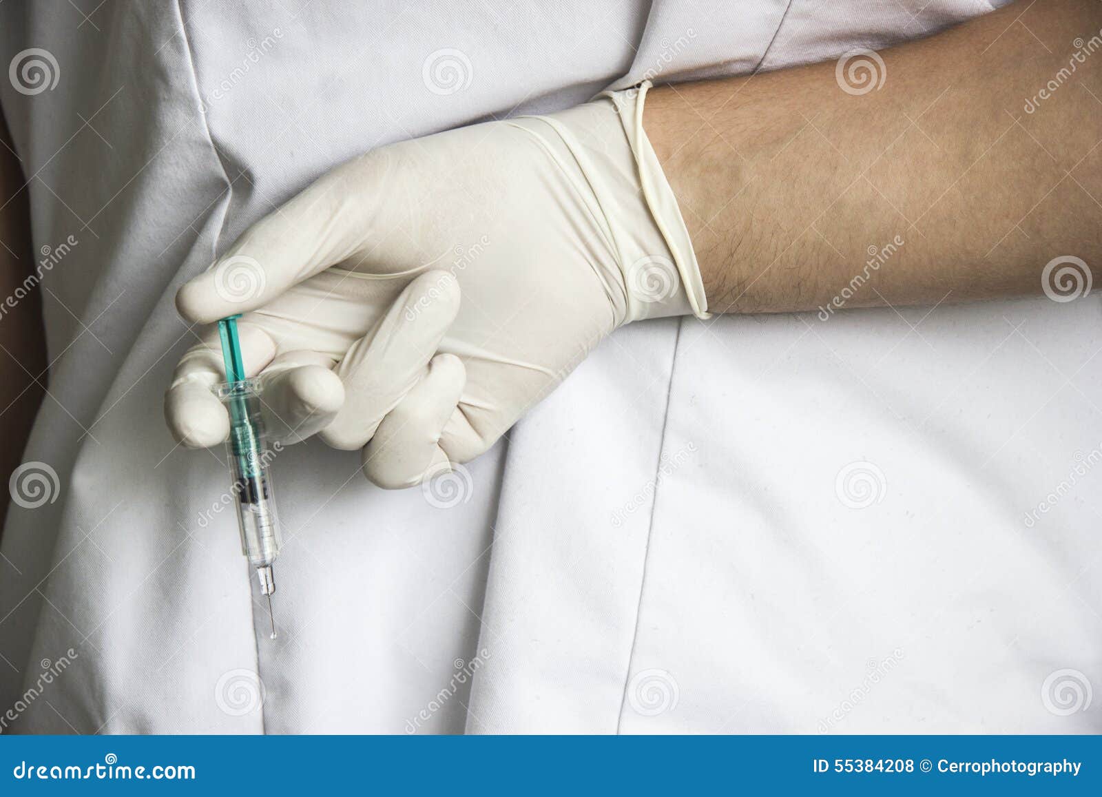 Nurse with Injection Behind His Back Stock Photo - Image of hospital ...