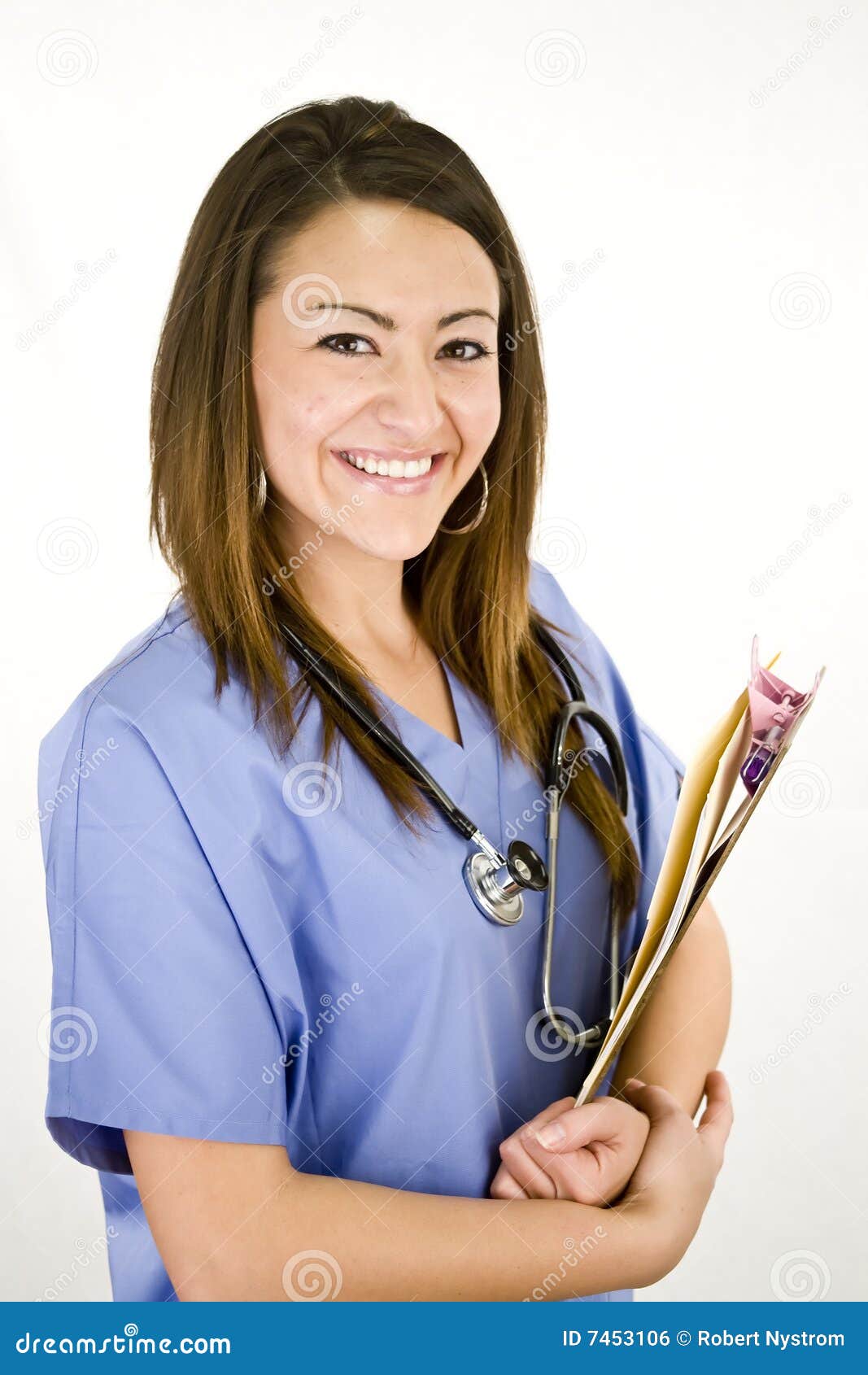 Nurse Isolated on white stock photo. Image of lady, pediatrician - 7453106