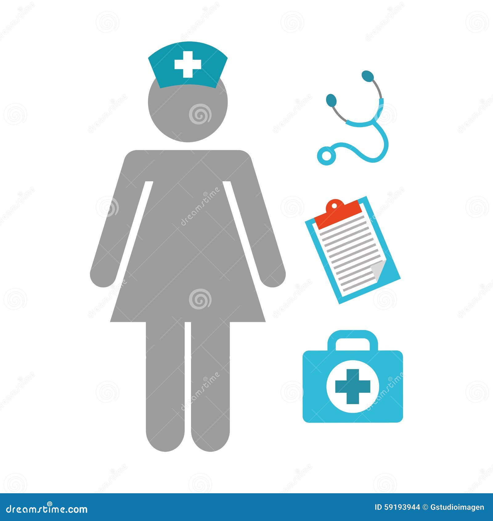 Nurse job stock vector. Illustration of document, stethoscope - 59193944