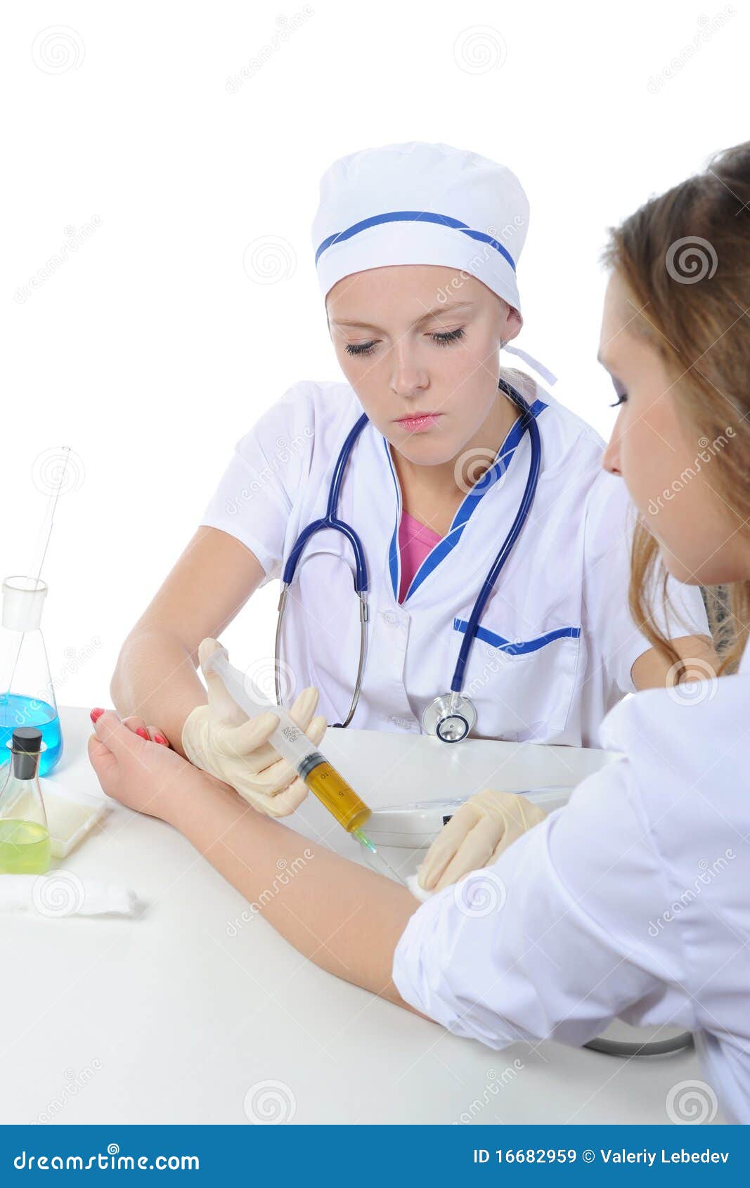 Nurse Makes The Patient An Injection. Stock Image | CartoonDealer.com ...