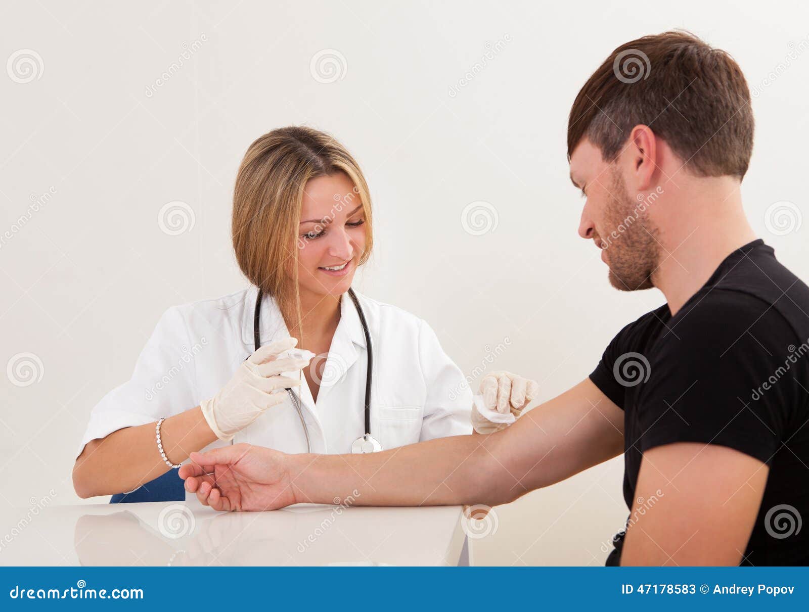 Nurse Making Injection To Patient Stock Image - Image of beautiful ...
