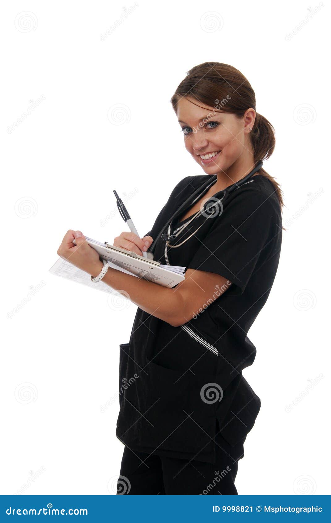 Nurse making rounds stock image. Image of attractive, professional ...