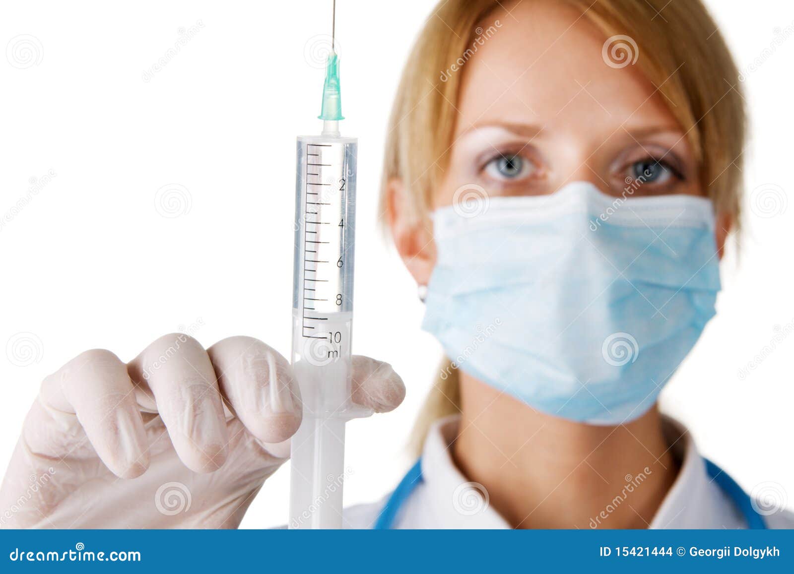 Nurse in a Mask with Syringe Stock Photo - Image of medical, human ...