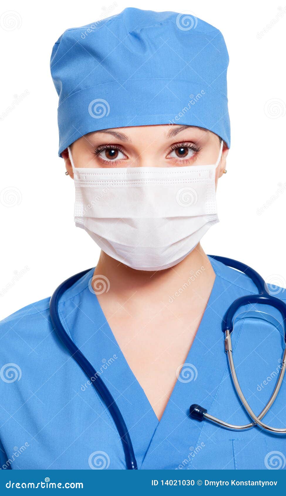 Nurse in mask and uniform stock photo. Image of healthcare - 14021030