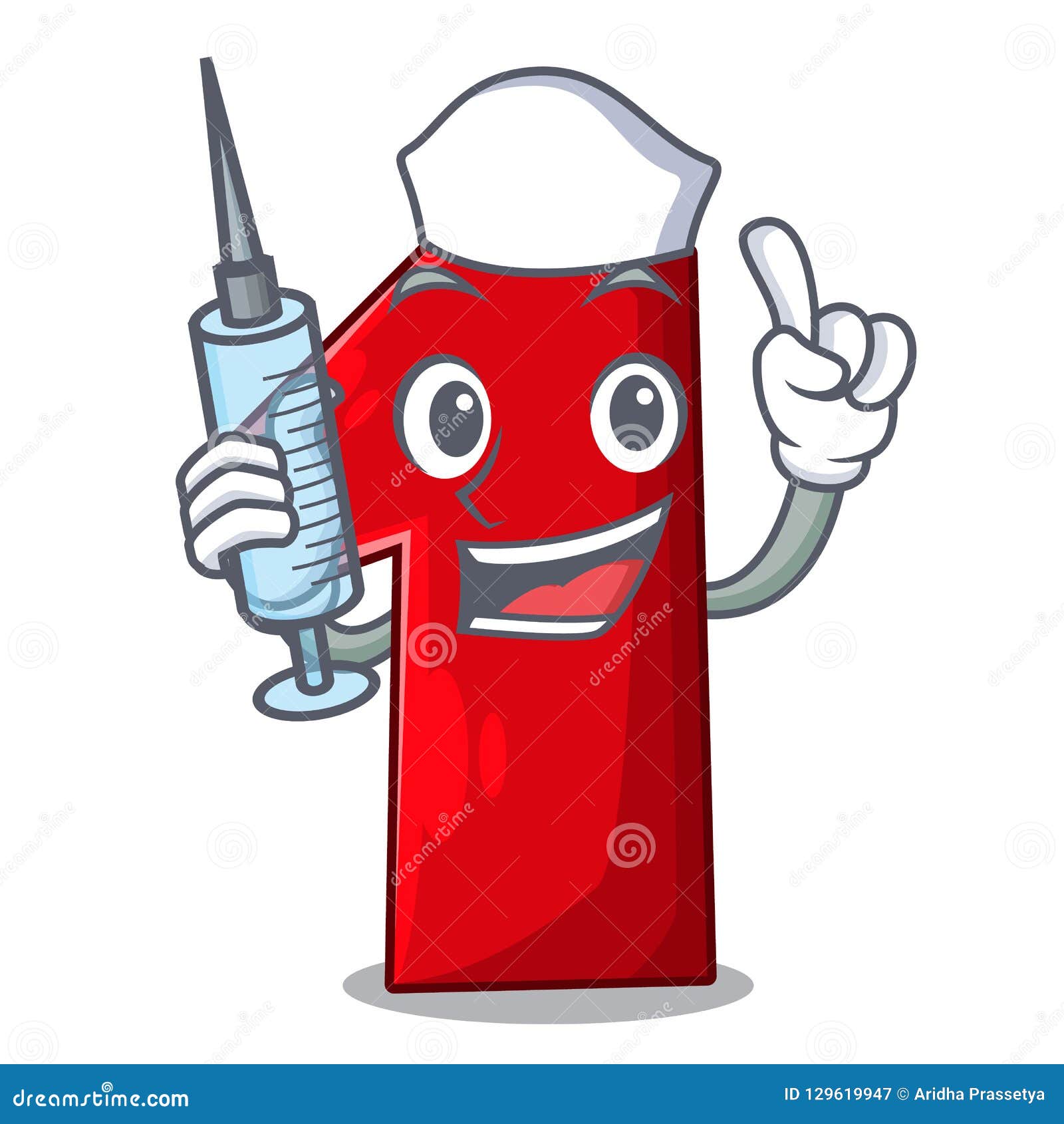 Nurse Number One Index Finger on Cartoon Stock Vector - Illustration of ...