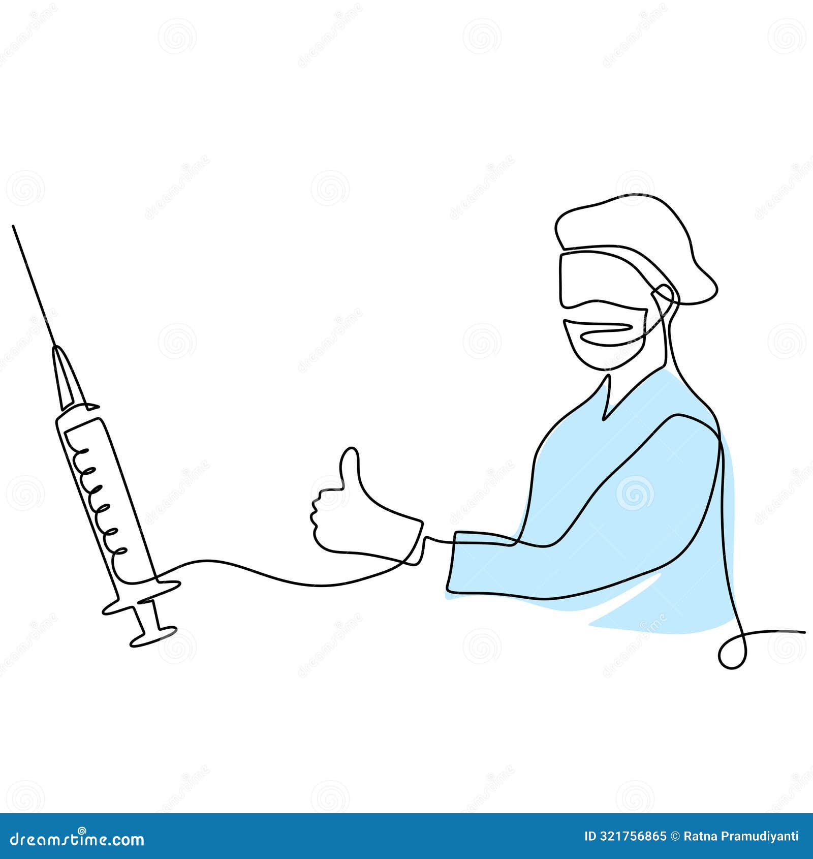 Nurse One Line Drawing. Continuous Single Healthcare Profession Stock ...