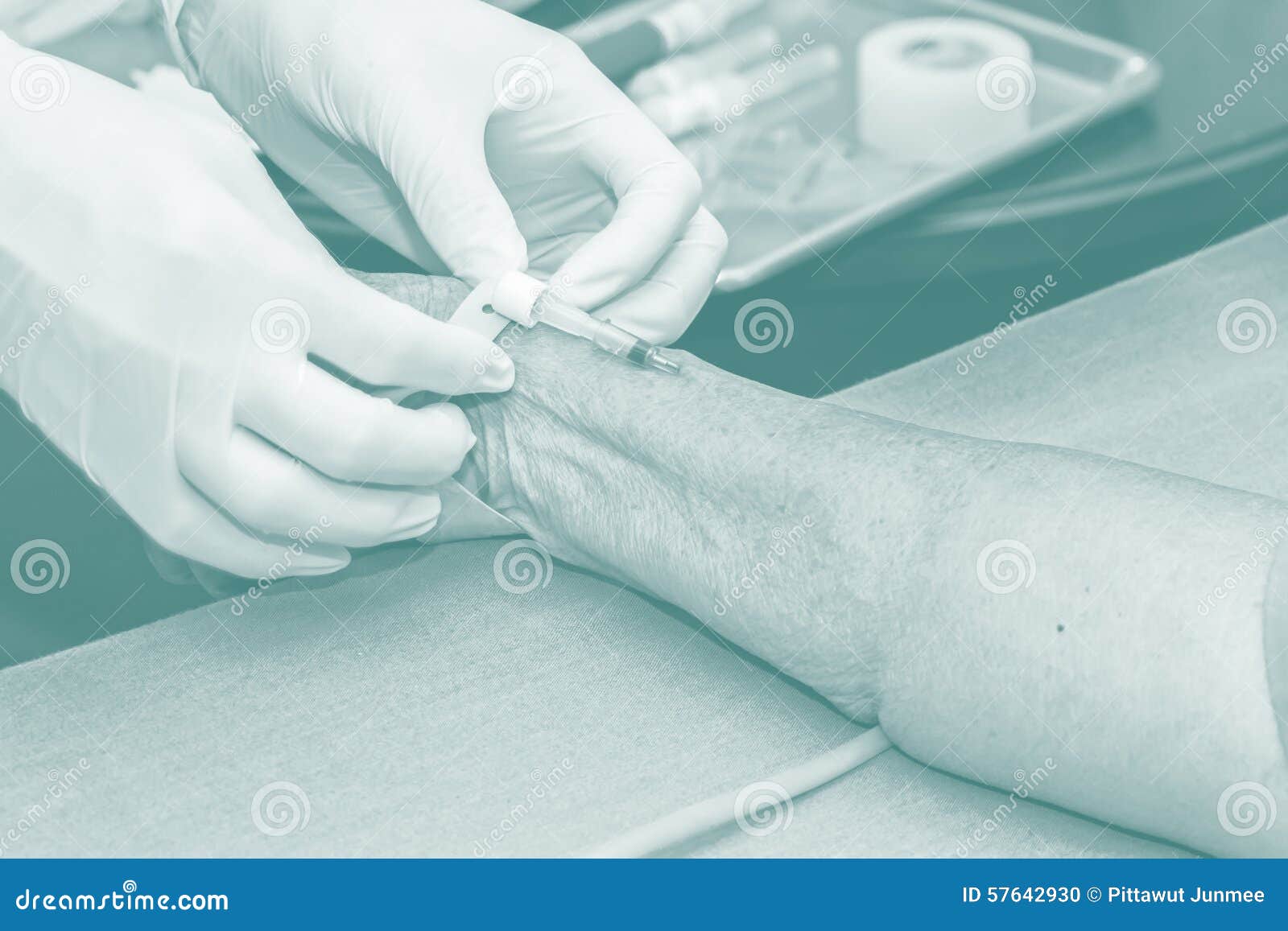 A Nurse Open Intravenous Fluid Patient for Injection Stock Photo ...
