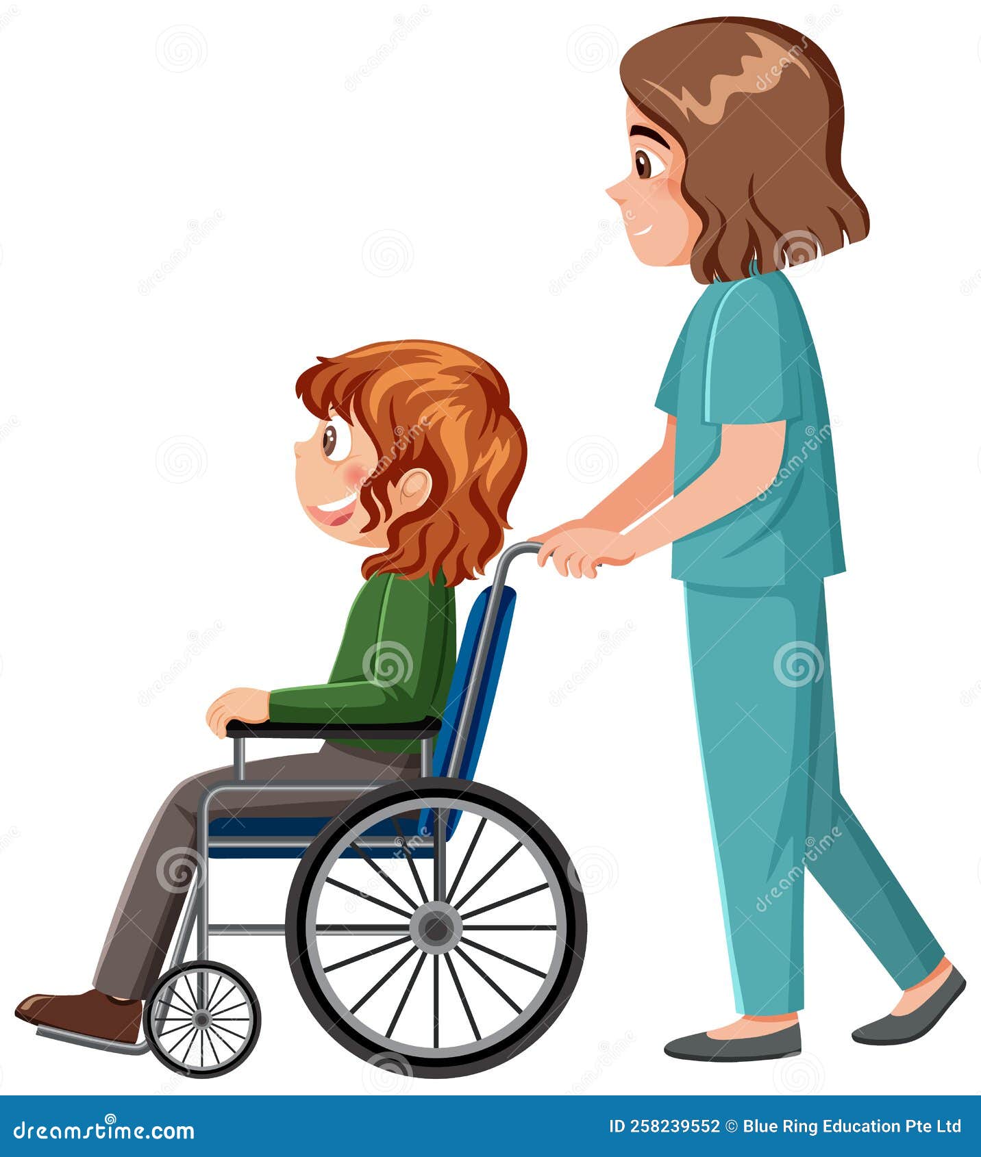 Nurse with Patient Cartoon Character Stock Vector - Illustration of ...