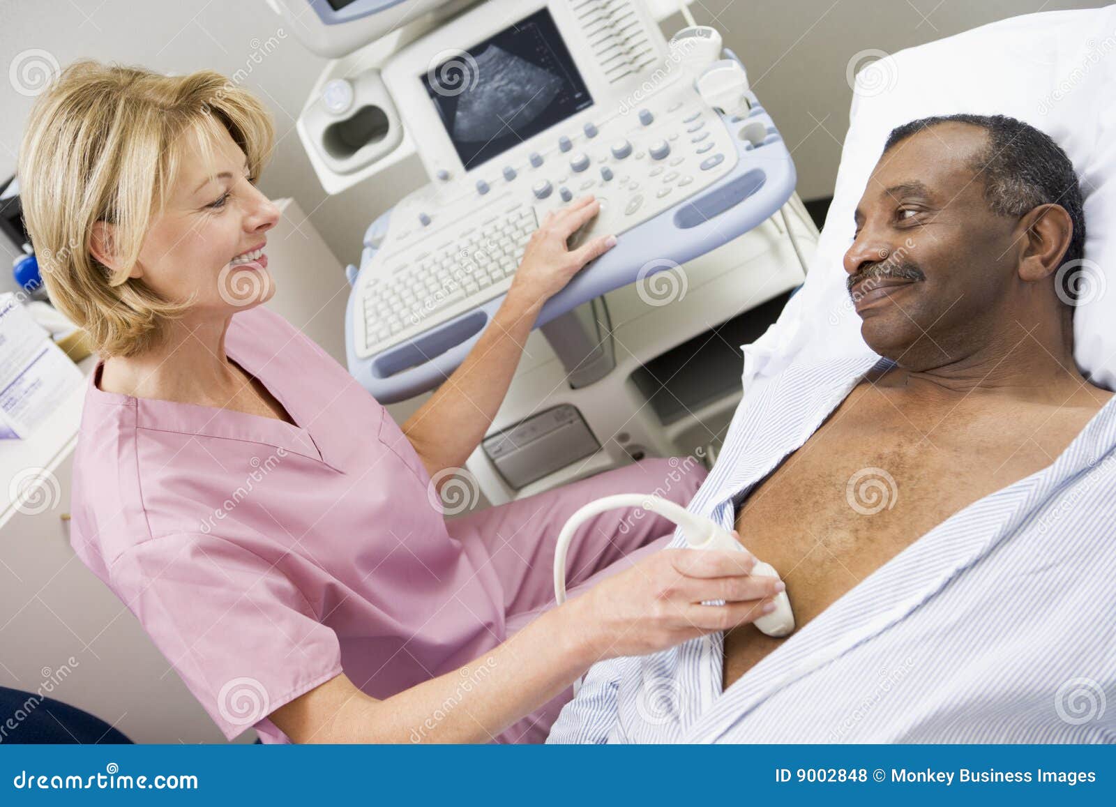 Nurse with Patient Having Ultrasound Scan Stock Photo - Image of colour ...