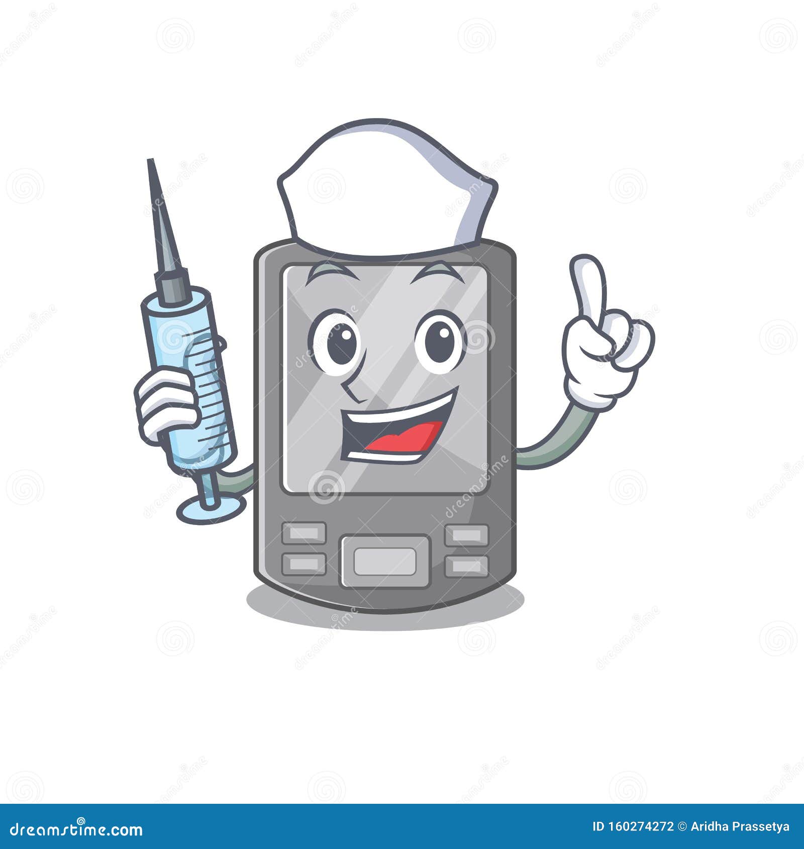 Nurse Personal Digital Assistant Isolated the Cartoon Stock Vector ...