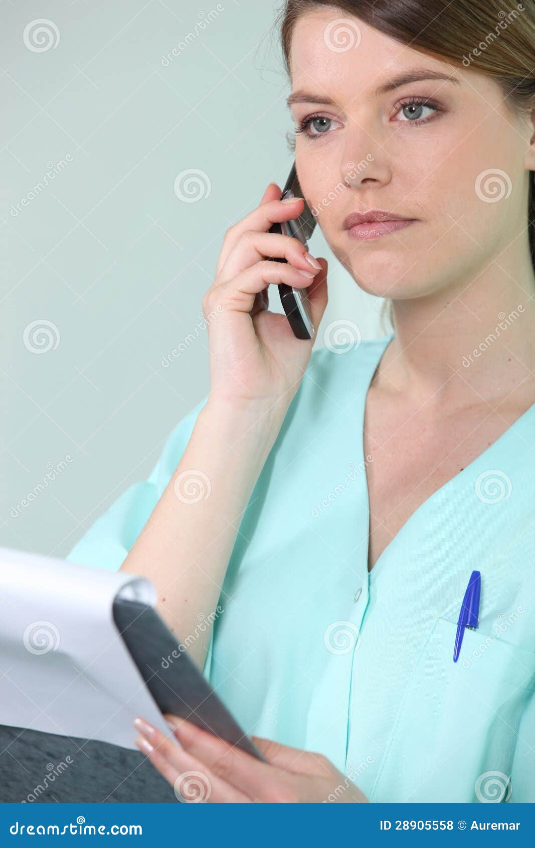 Nurse on the phone stock photo. Image of nurse, doctor - 28905558